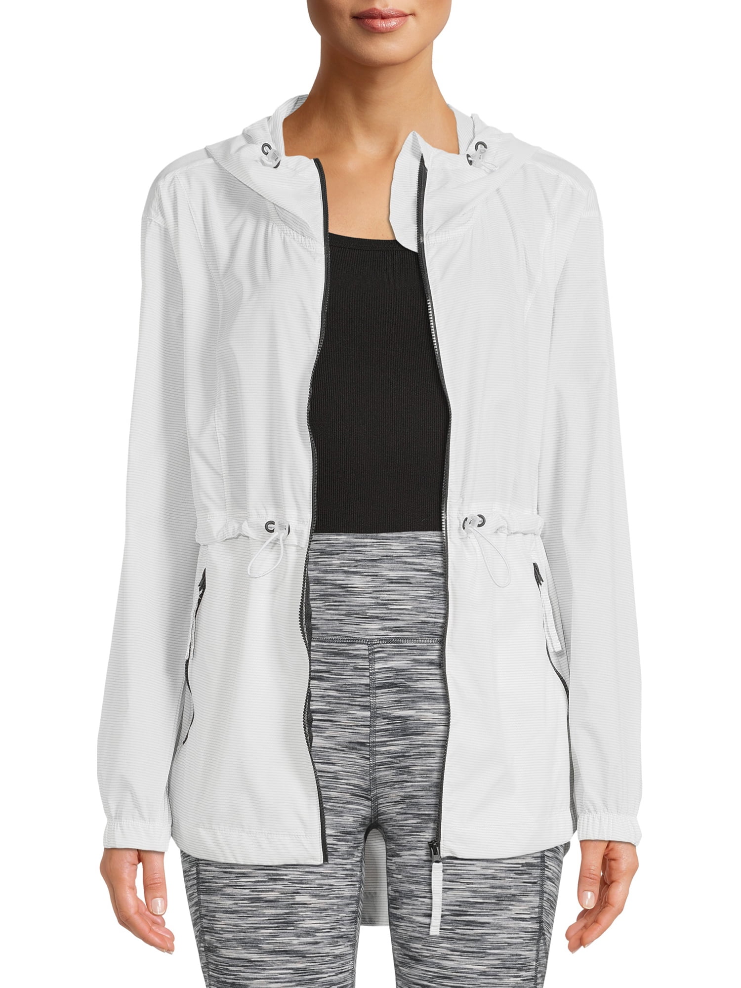 Avia Women's Lightweight Hooded Windbreaker Jacket with Zip Front and ...