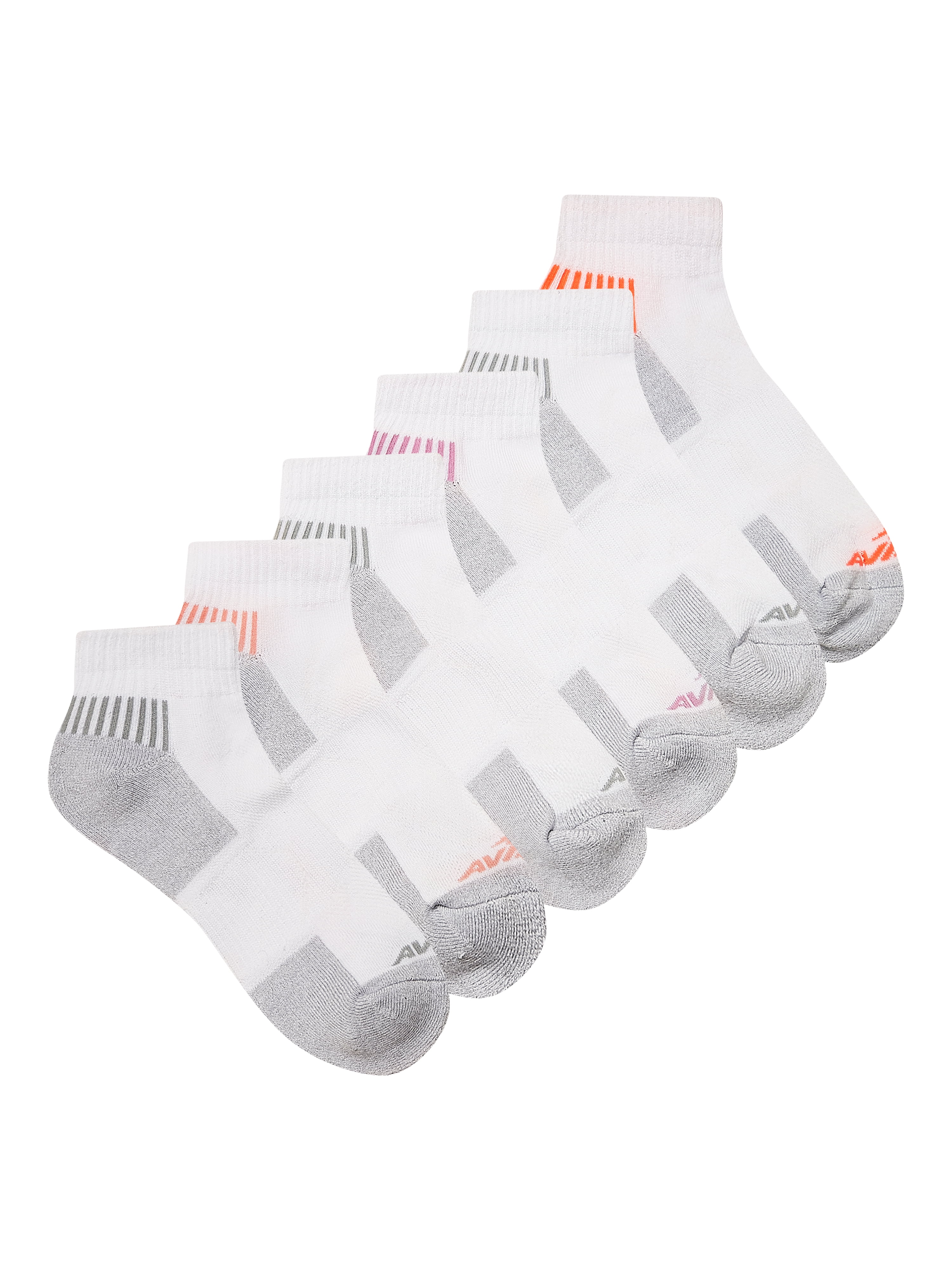 Avia Women's All Sport Cushion Ankle Socks, 6 Pack, Moisture-Wicking ...