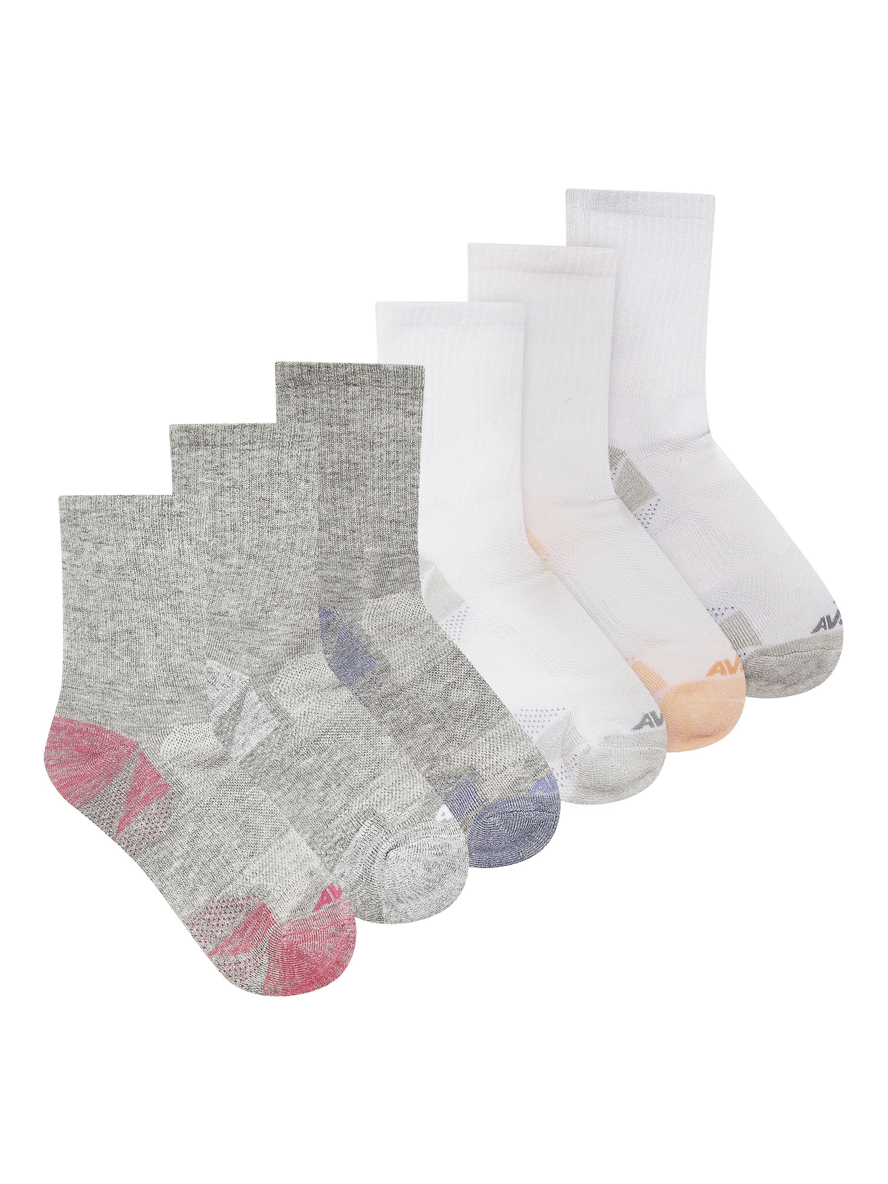 Avia Women's All Sport Cushion Midcrew Socks 6-Pack with arch support ...