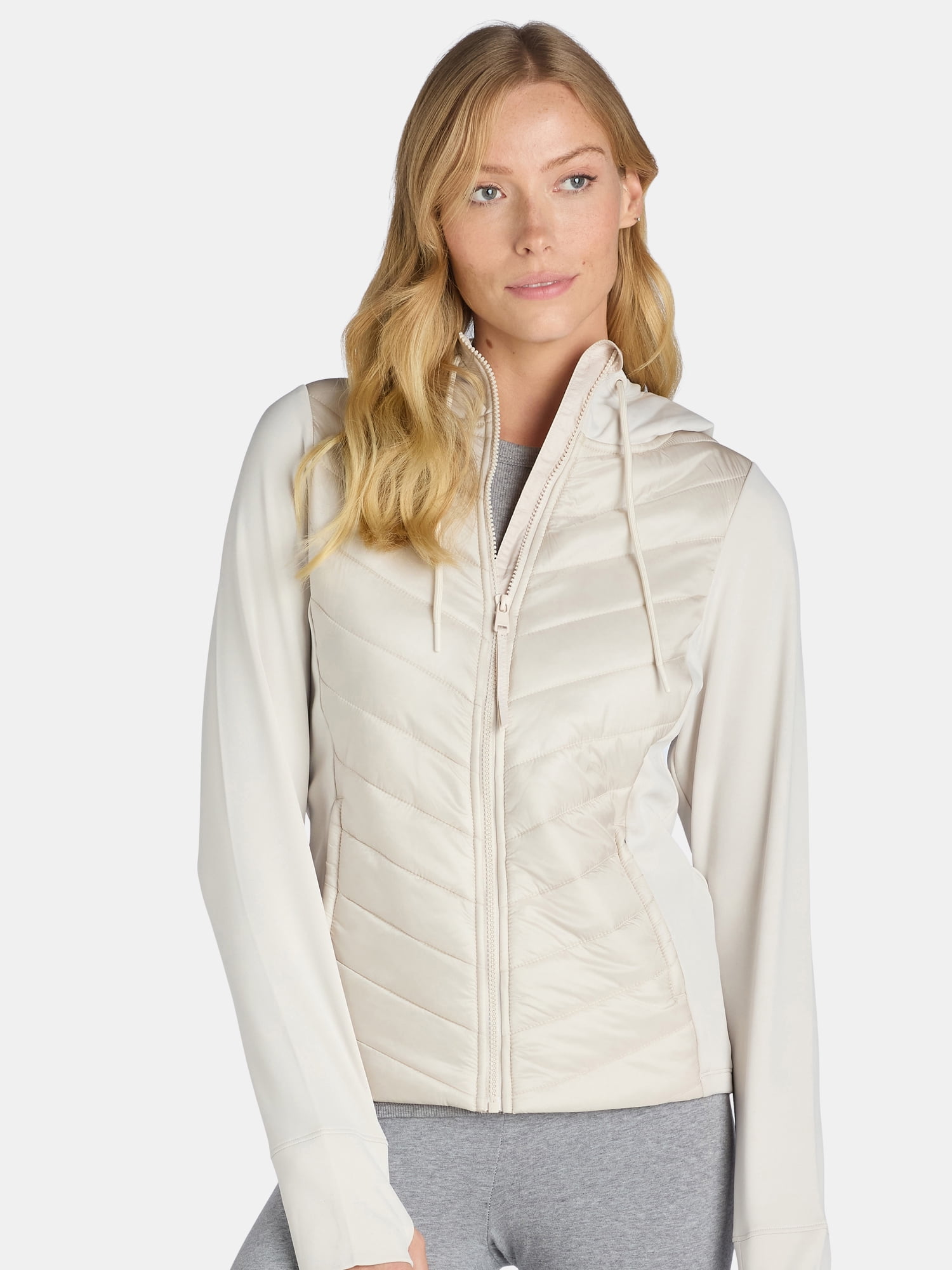 Avia Womens Chevron Quilt Hybrid Jacket With Zip Pockets Sizes Xs Xxxl