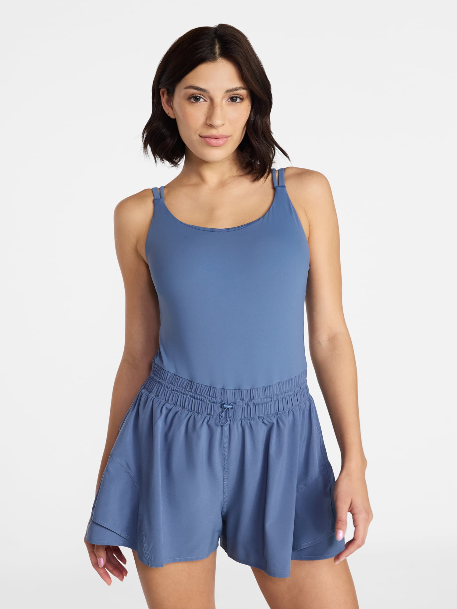 Avia Women's Clinched Waist Romper, Sizes XS-4X - Walmart.com