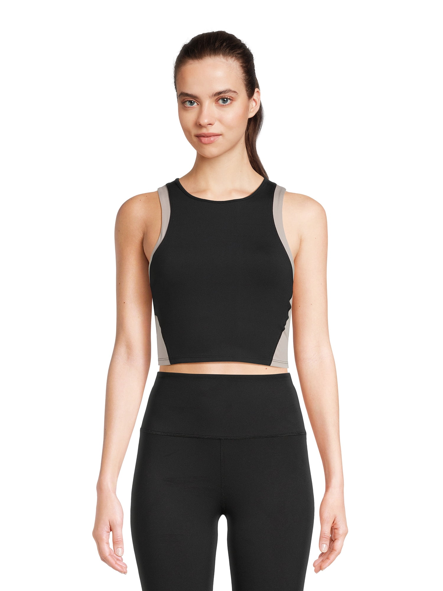Avia Women's Colorblocked Sport Crop Tank Bra, XS-XXXL, Soft Breathable ...