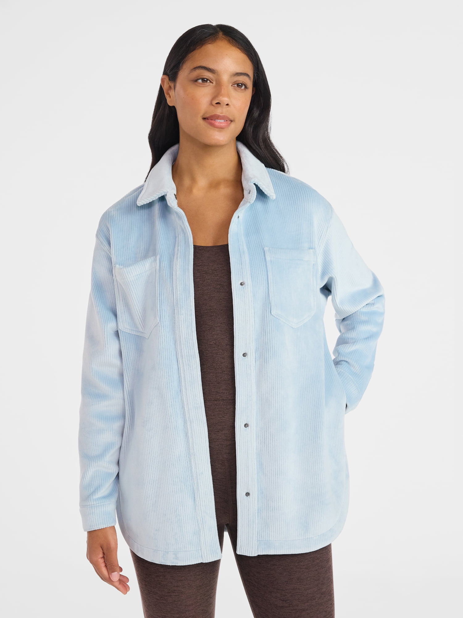 Avia Women's and Women's Plus Cord Velour Shacket, Sizes XS-4X ...