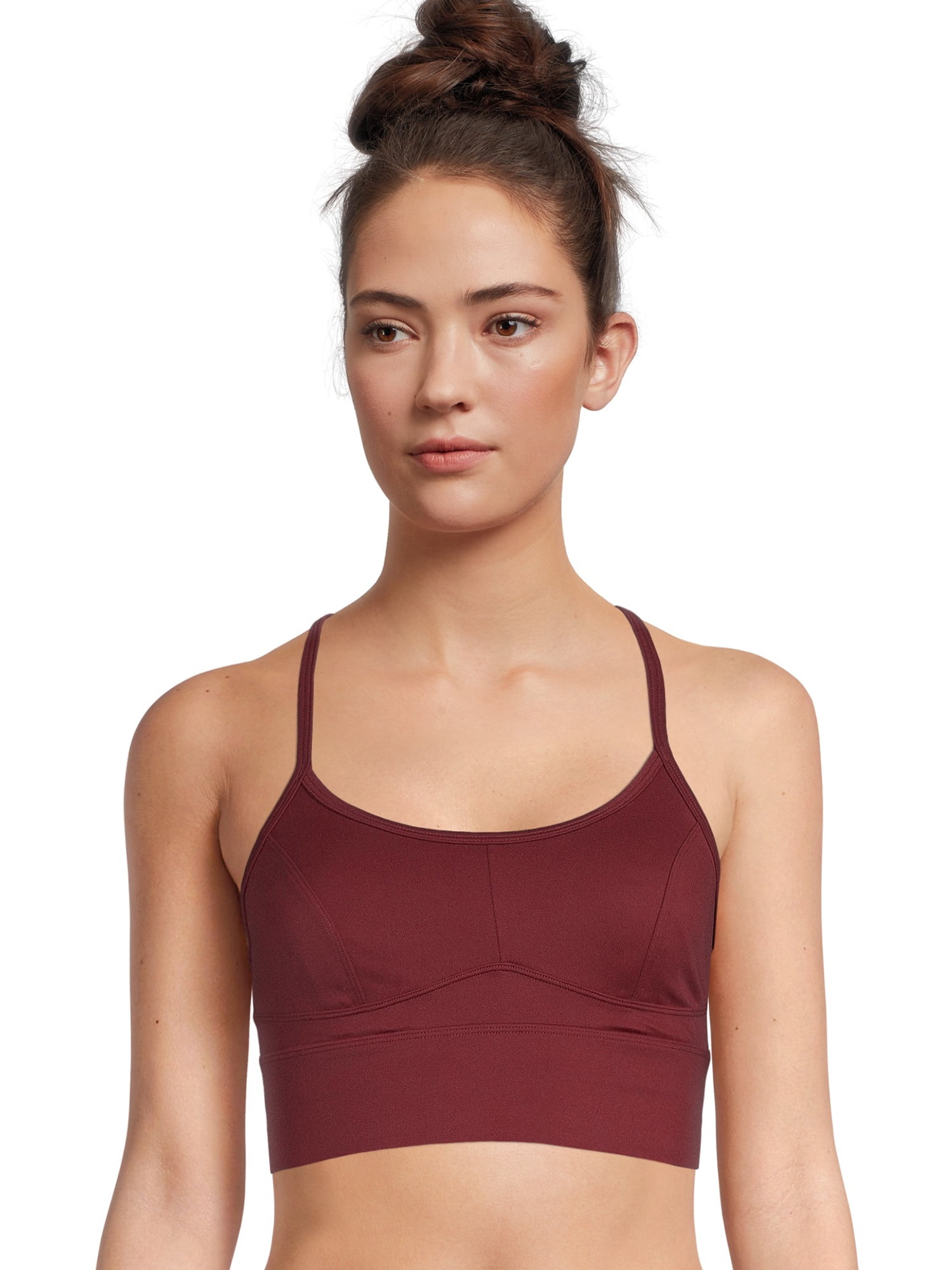Avia Women's Corset Seamed Criss Cross Back Sports Bra - Walmart.com