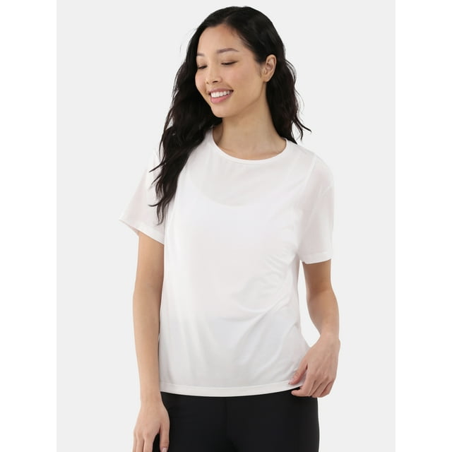 Avia Women's Curved Seam Tee with Short Sleeves, Sizes XS-XXXL ...