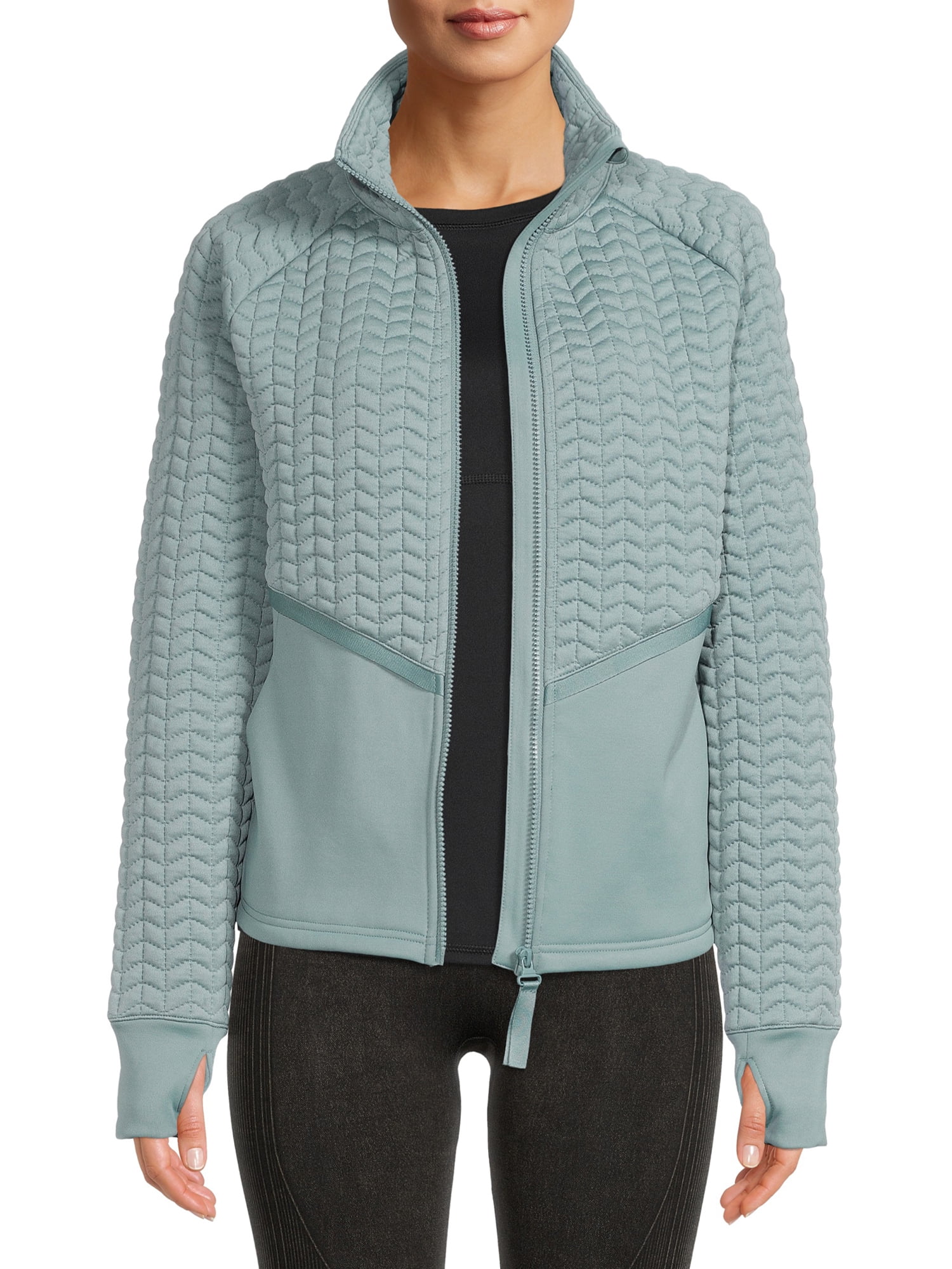 Avia women's Quilted Mixed Media Jacket - Stylish Activewear - Walmart.com
