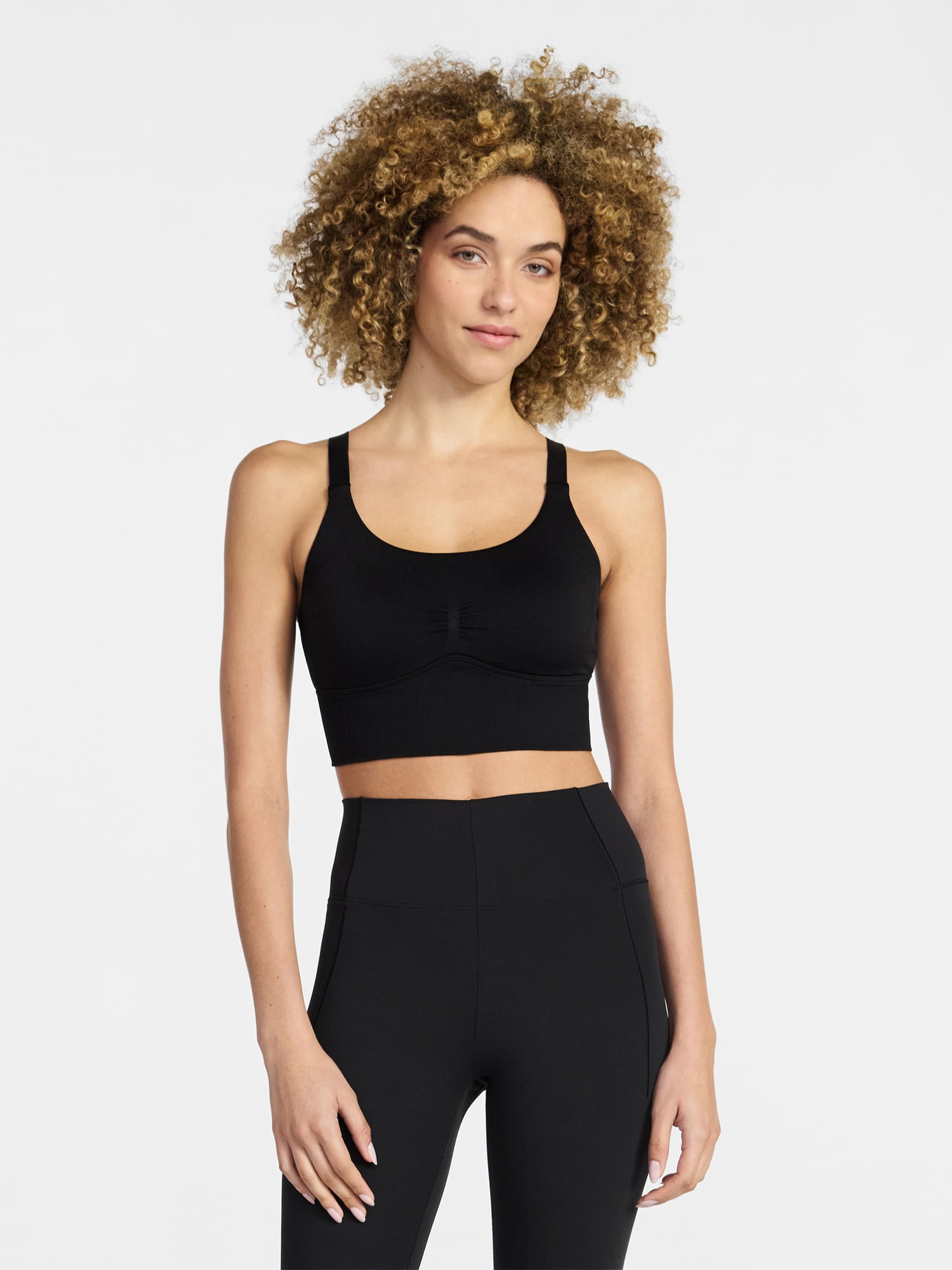 Avia Women's Low Support Longline Scoop Neck Sports Bra, Sizes S-XXXL ...