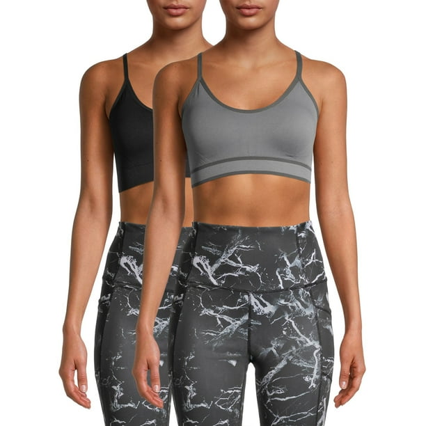Avia Women’s Low Support Seamless Pullover Cami Sports Bra, 2-Pack ...