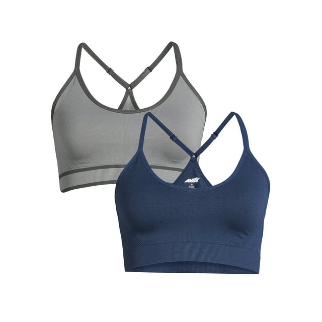 Avia Women’s Low Support Seamless Pullover Cami Sports Bra, 2-Pack ...