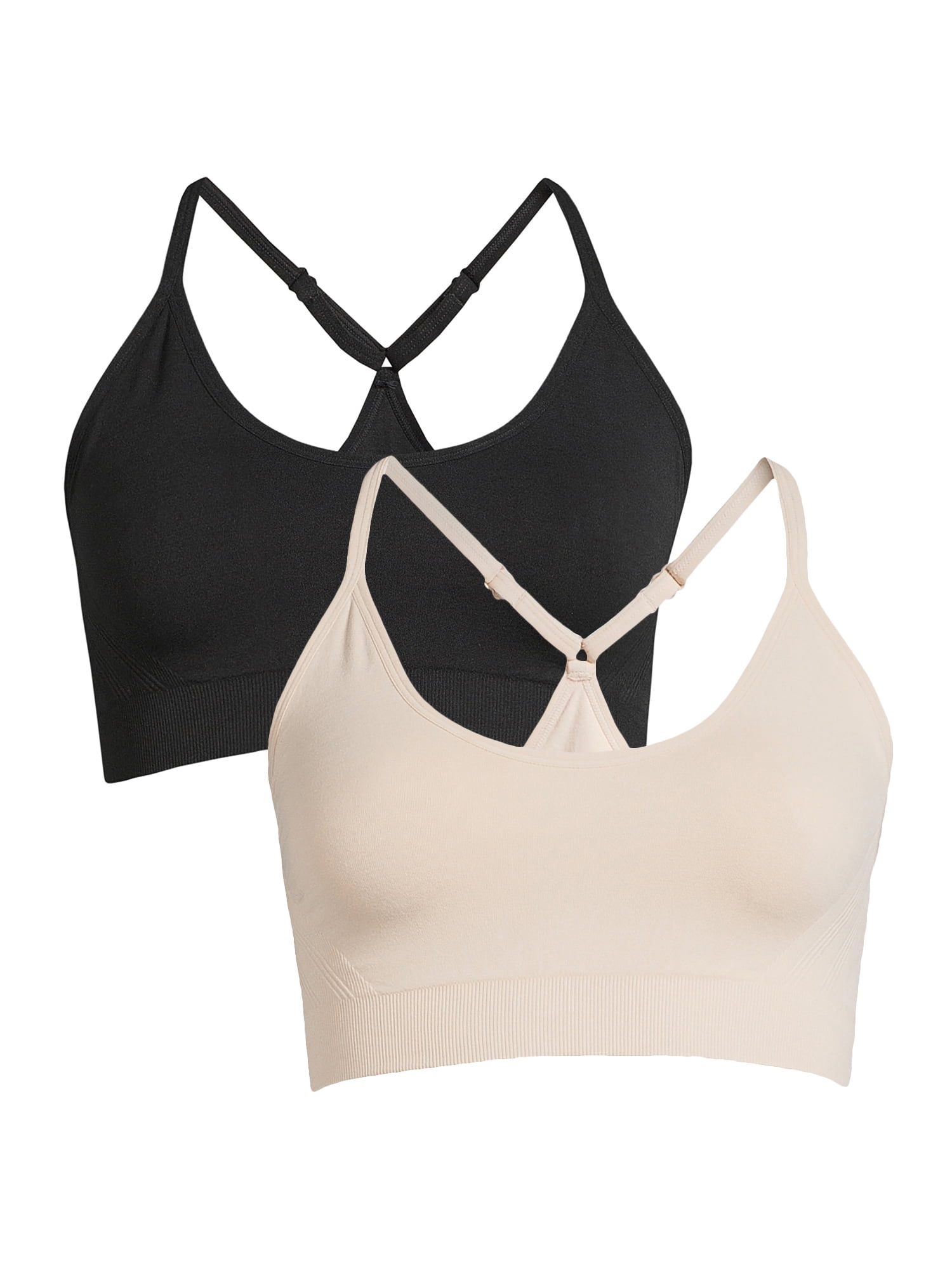 Avia Women’s Low Support Seamless Cami Sports Bra, 2-Pack, Sizes S-3XL ...