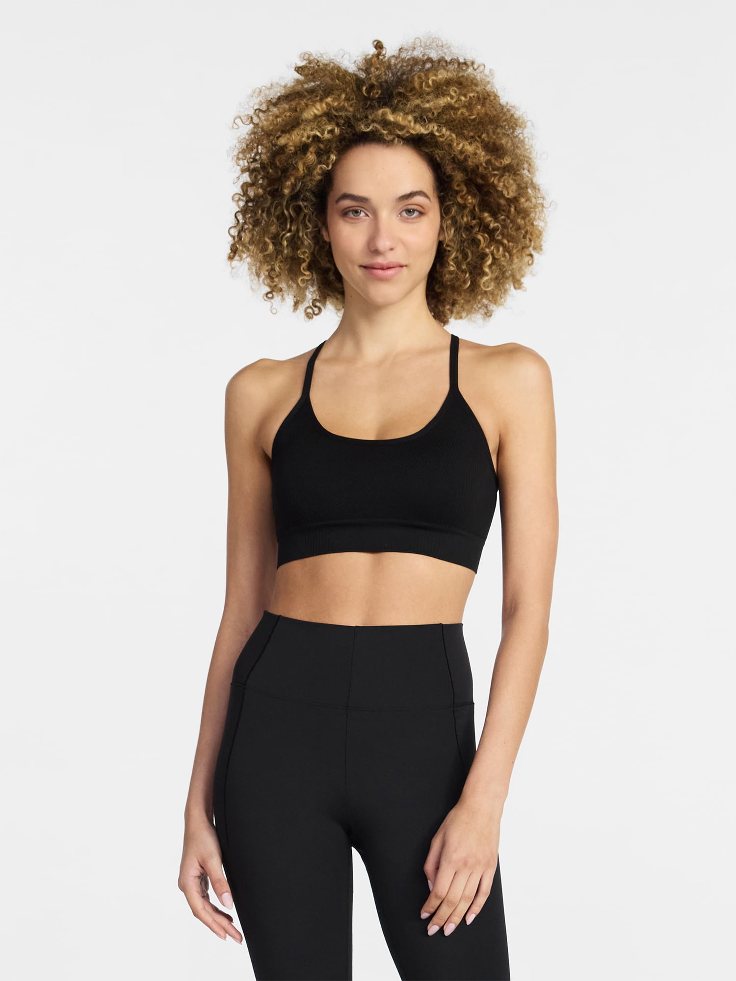 Avia Women's Low Support Seamless Textured Cami Sports Bra, Sizes XS ...