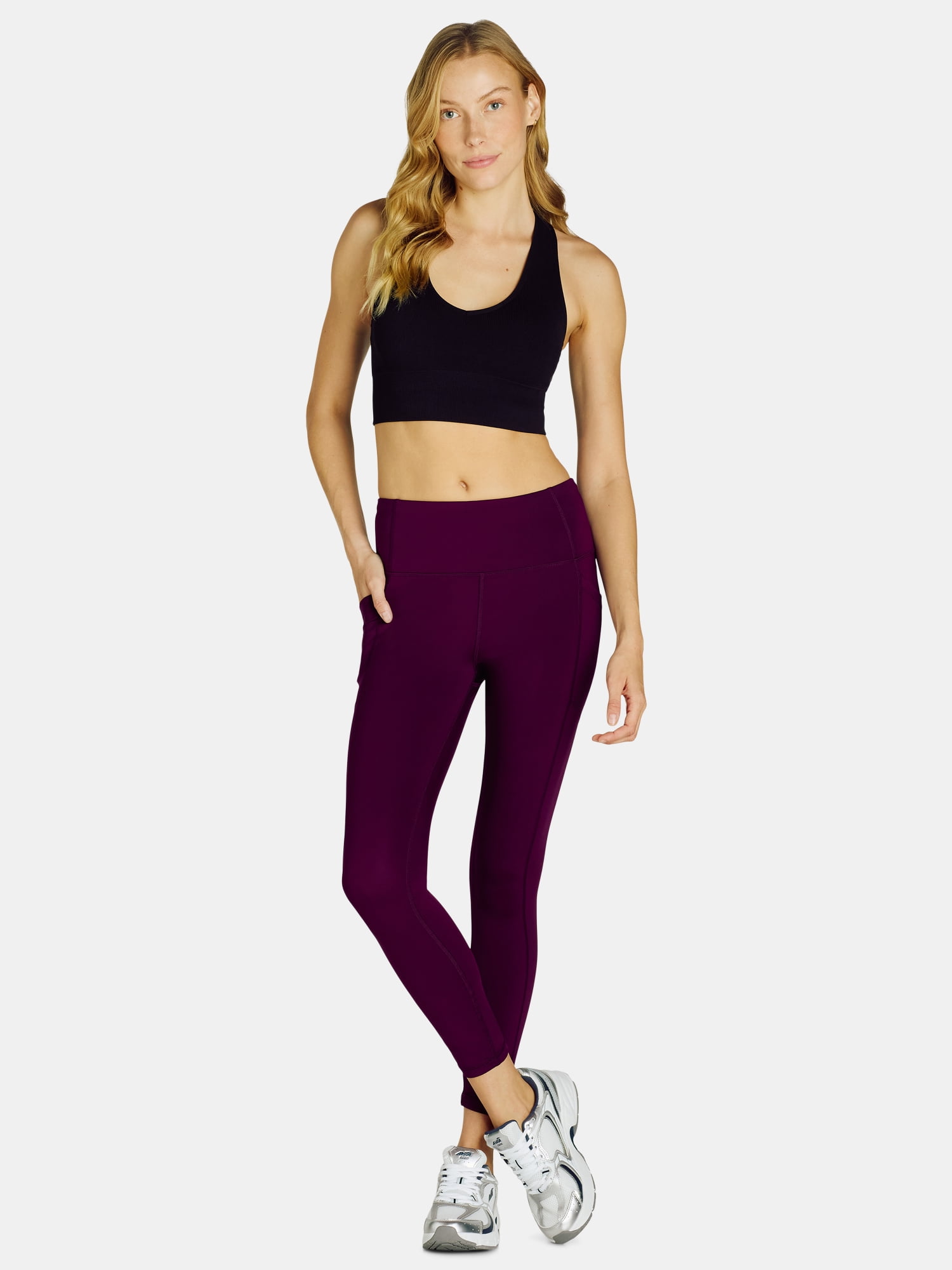 Avia Women's and Women’s Plus Low Impact V-Neck Longline Sports Bra ...