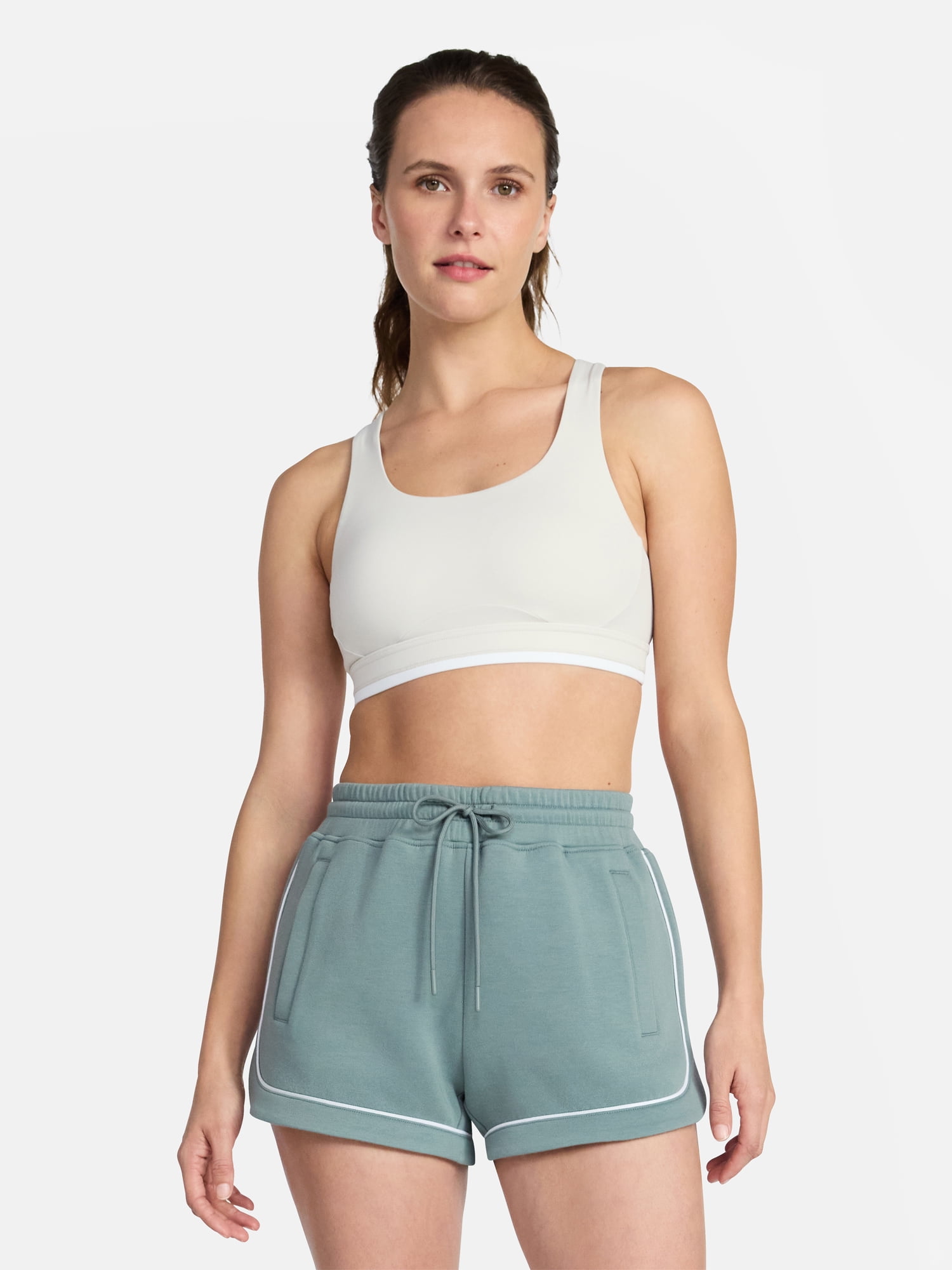 Avia Women's Medium Support Open Back and Contrast Tipping Sports Bra ...