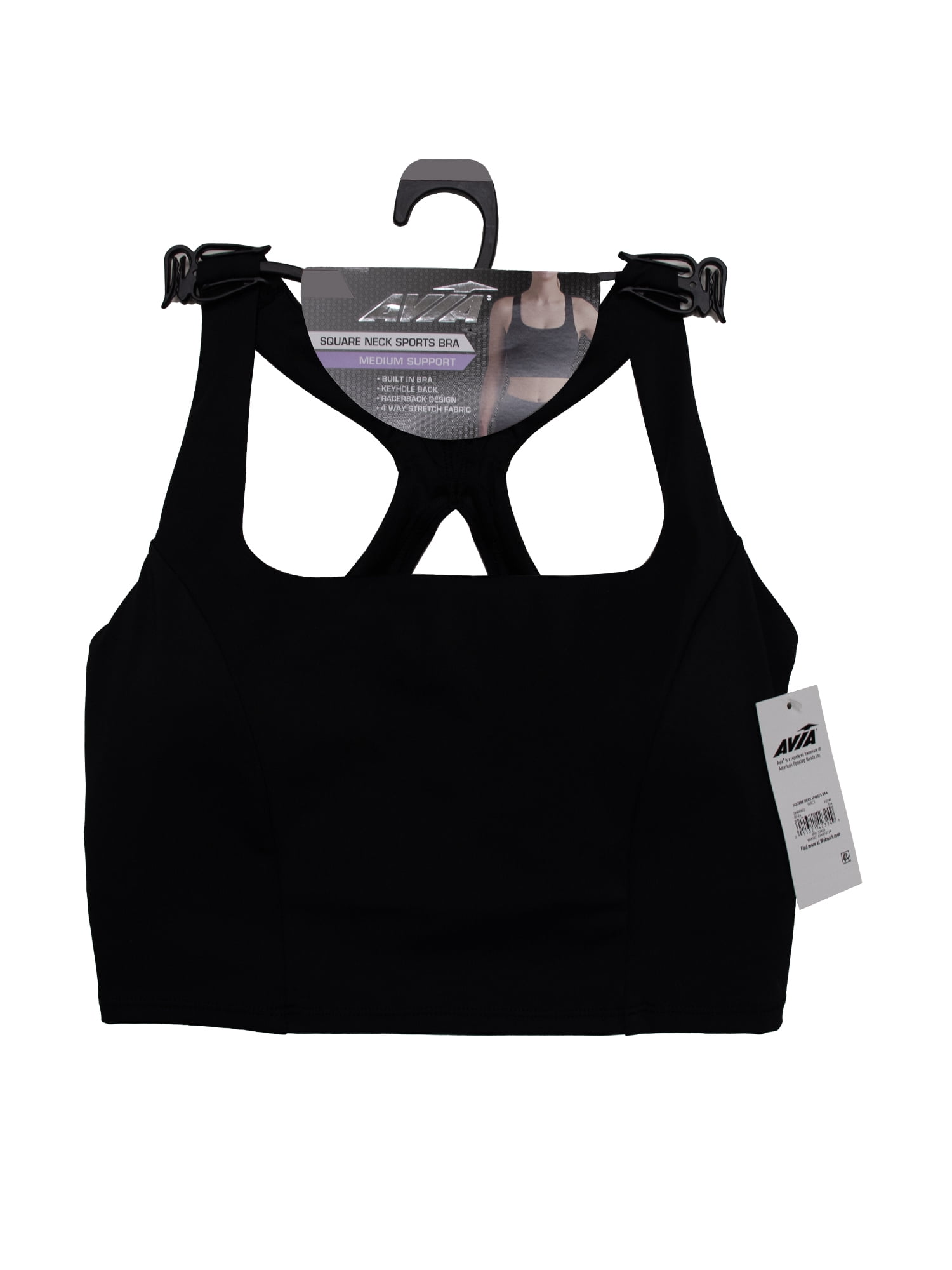 Avia Women's Medium Support Square Neck Sports Bra, Sizes S-XXXL ...