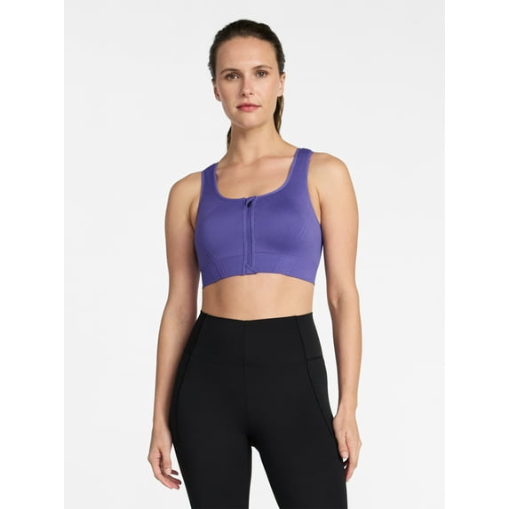 Avia Women's Medium Support Zip Front Sports Bra, Sizes S-XXXL ...