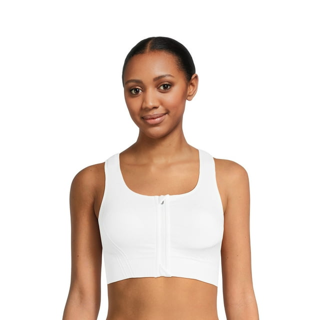 Avia Women's Medium Support Zip Front Sports Bra, Sizes S-3XL - Walmart.com