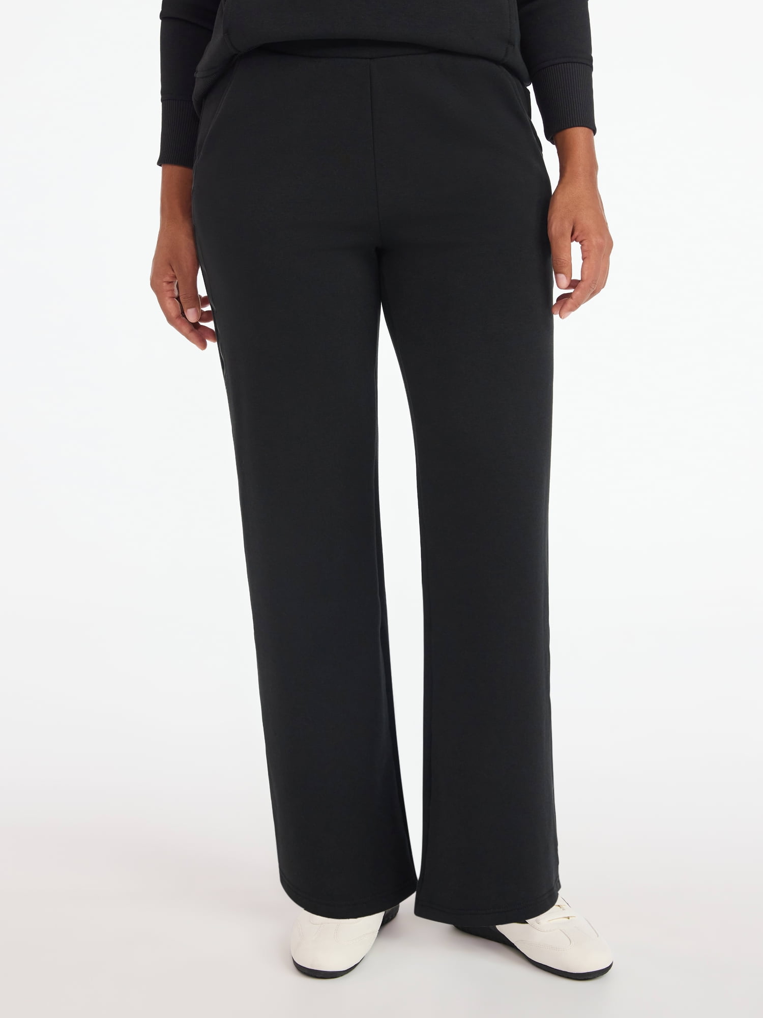 Avia Women's and Women's Plus Fleece Sweatpants with Satin Trim, Sizes ...