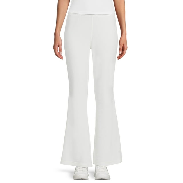 Avia Women's Mid Rise Velour Flare Pants With Elastic Waistband ...