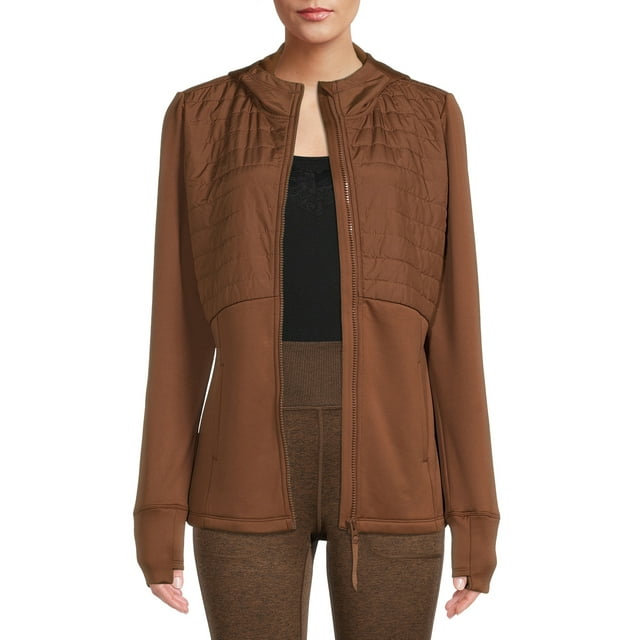 Avia Women’s Mixed Media Jacket - Walmart.com