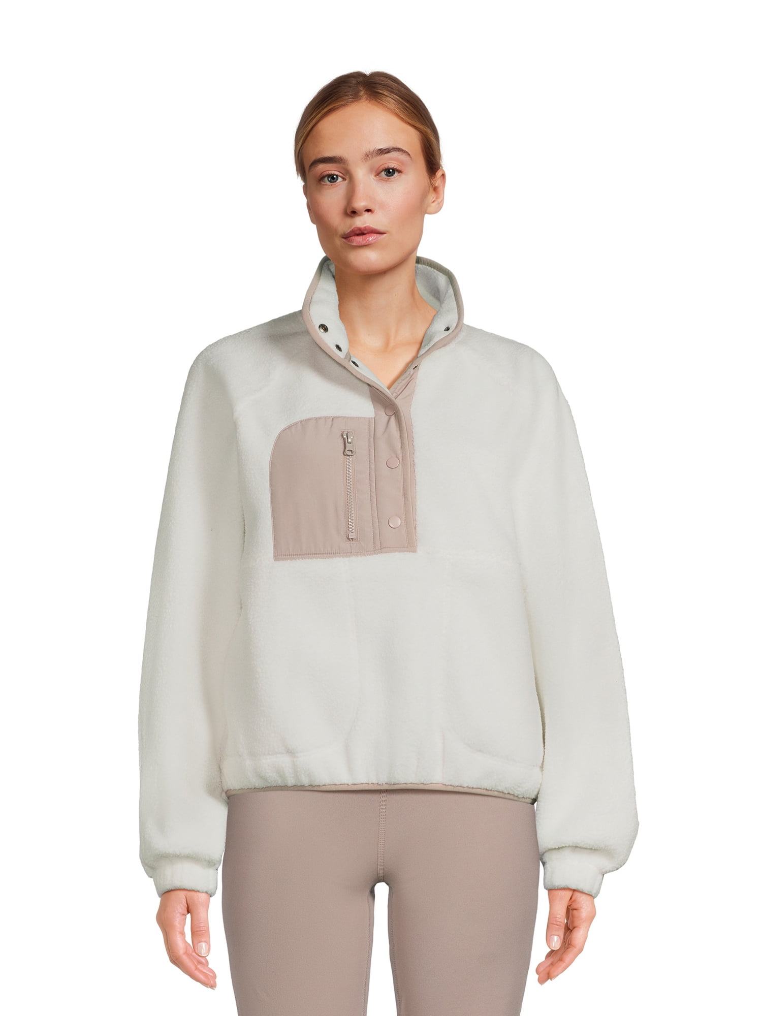 Avia Women's Outdoor Faux Shearling Pullover Jacket, Sizes XS-XXXL ...