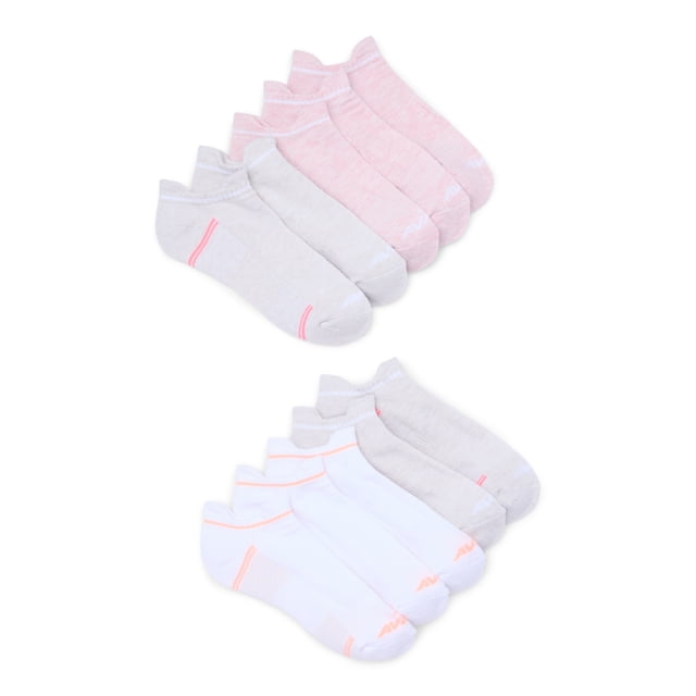 Avia Women's Performance Cushion Low Cut Socks with Back Tab, 10-pack ...