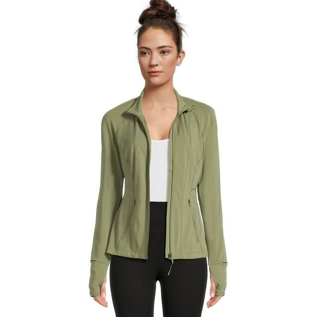 Avia Women's Performance Full Zip Jacket with Thumbholes, Sizes S-3XL ...