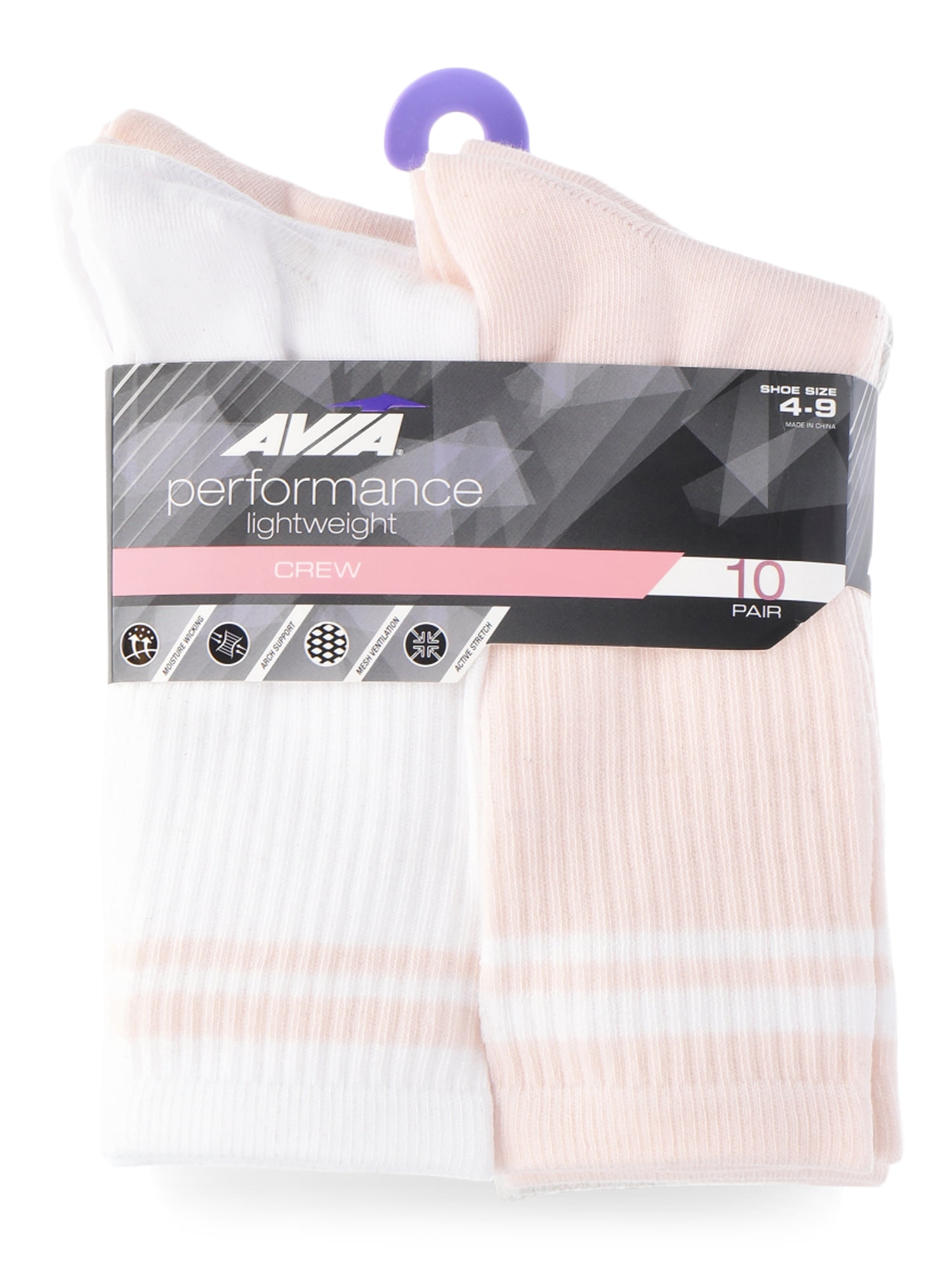 Avia Women's Performance Lightweight Crew Socks, 10-Pack - Walmart.com