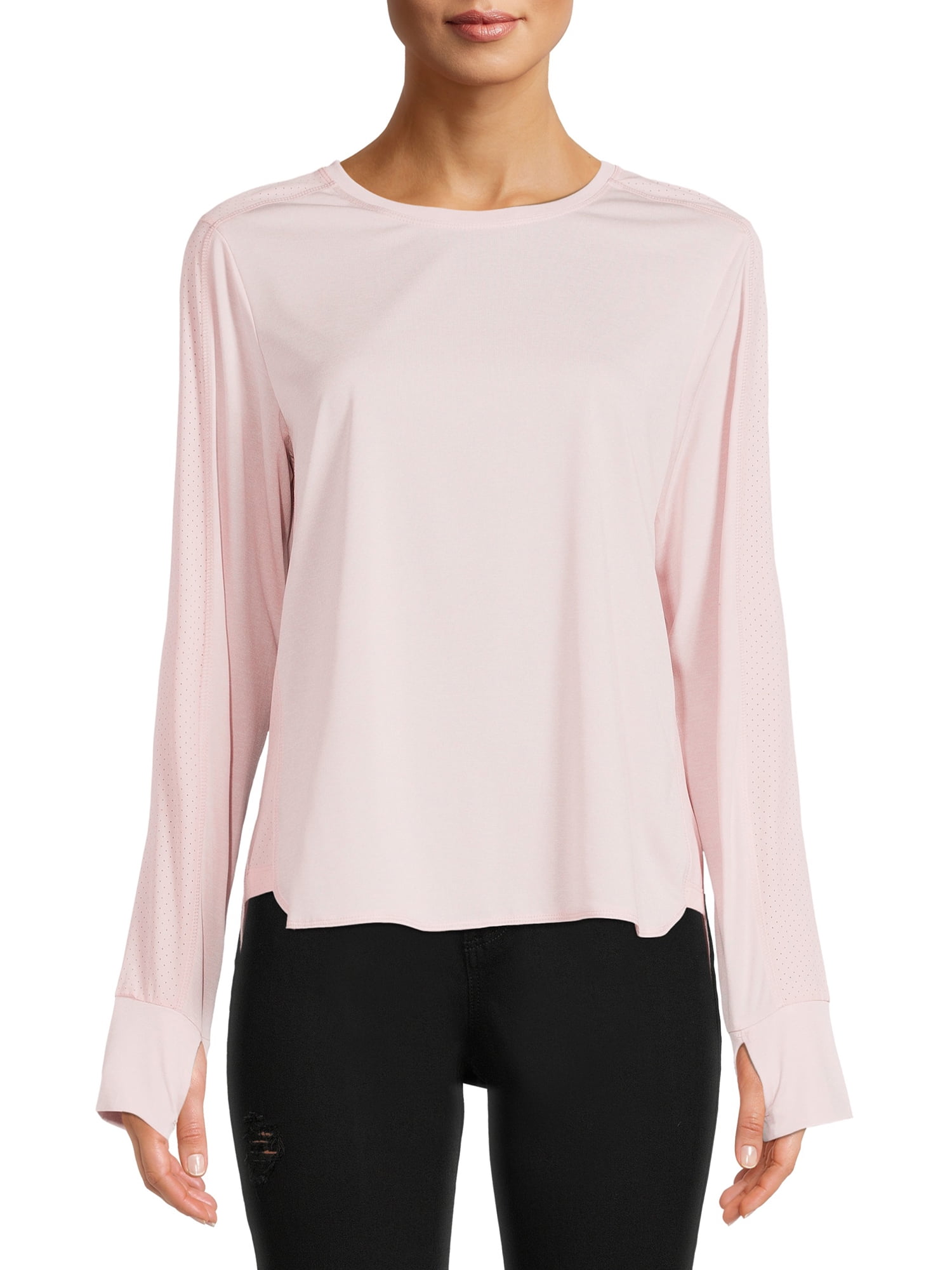 Avia Women's Performance Long Sleeves T-Shirt with Thumb-Hole Cuffs ...