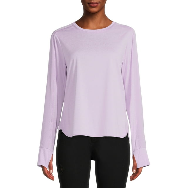 Avia Women's Performance Long Sleeves T-Shirt with Thumb-Hole Cuffs ...