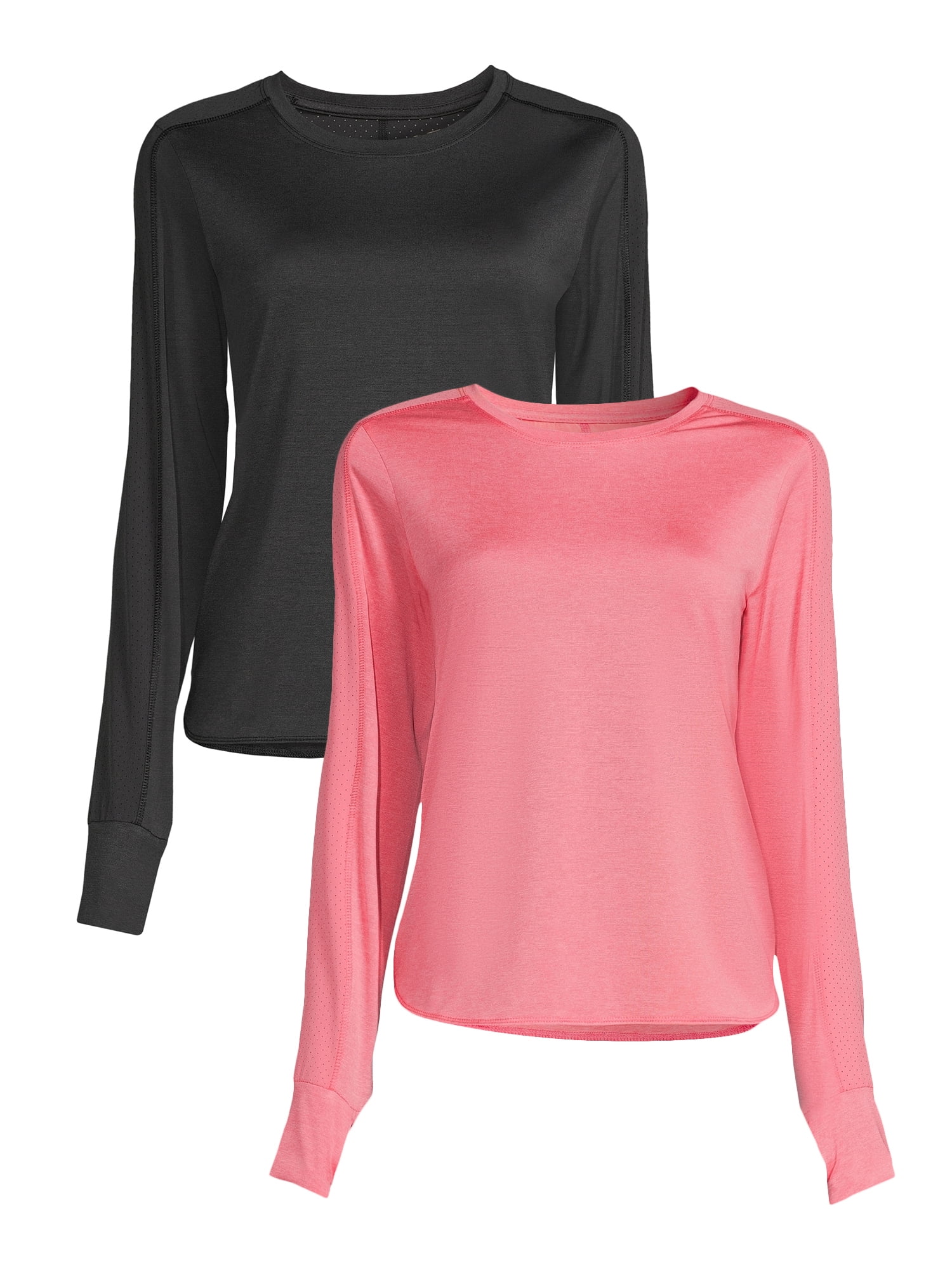 Avia Women's Performance Tee with Long Sleeves, 2-Pack - Walmart.com
