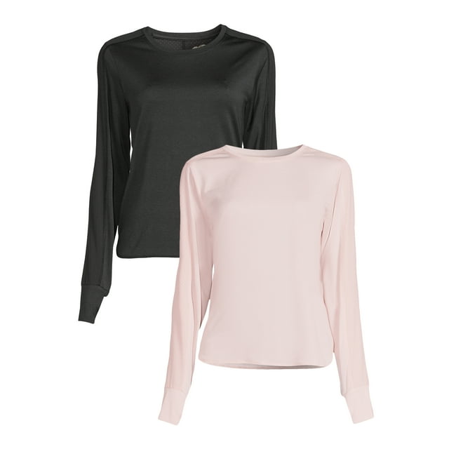 Avia Women's Performance Tee with Long Sleeves, 2-Pack - Walmart.com