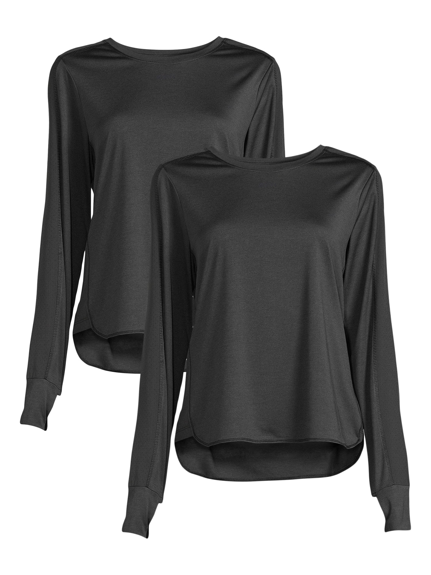 Avia Women's Performance Tee with Long Sleeves, 2-Pack - Walmart.com