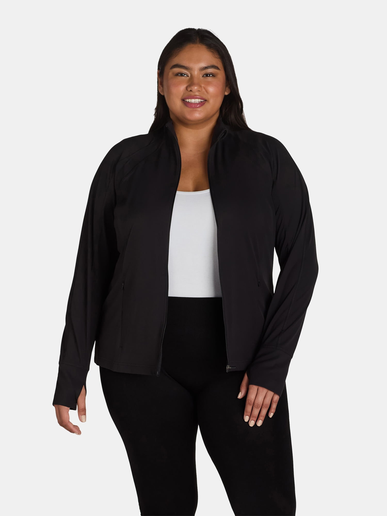 Avia Women's and Women's Plus SoftSculpt Zip-Up Jacket, Sizes XS-4X ...