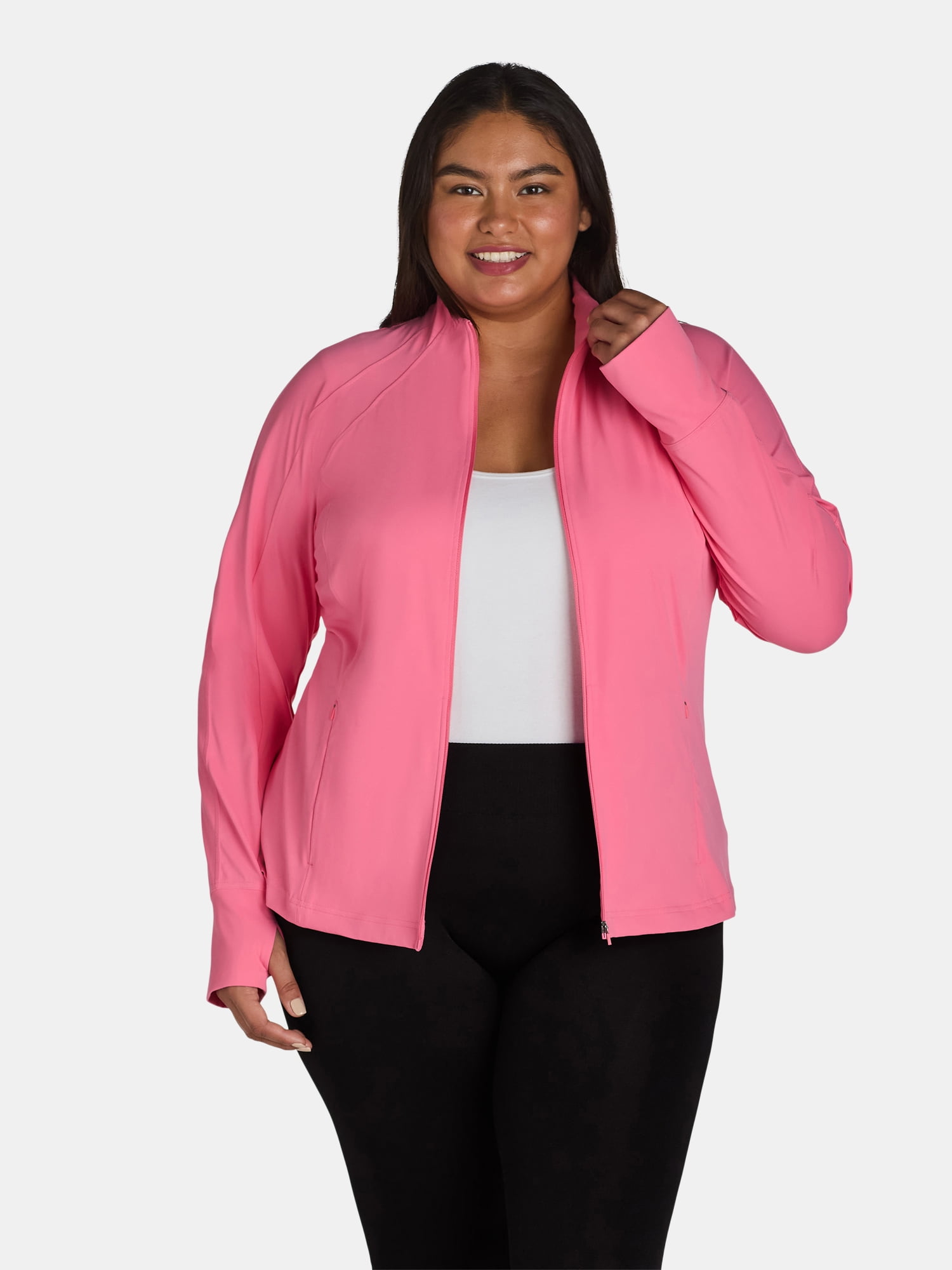 Avia Women's and Women's Plus SoftSculpt Zip-Up Active Jacket, Sizes XS ...