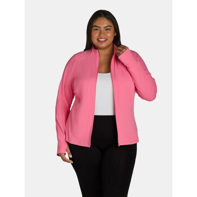 Avia Women's and Women's Plus SoftSculpt Zip-Up Active Jacket, Sizes XS ...