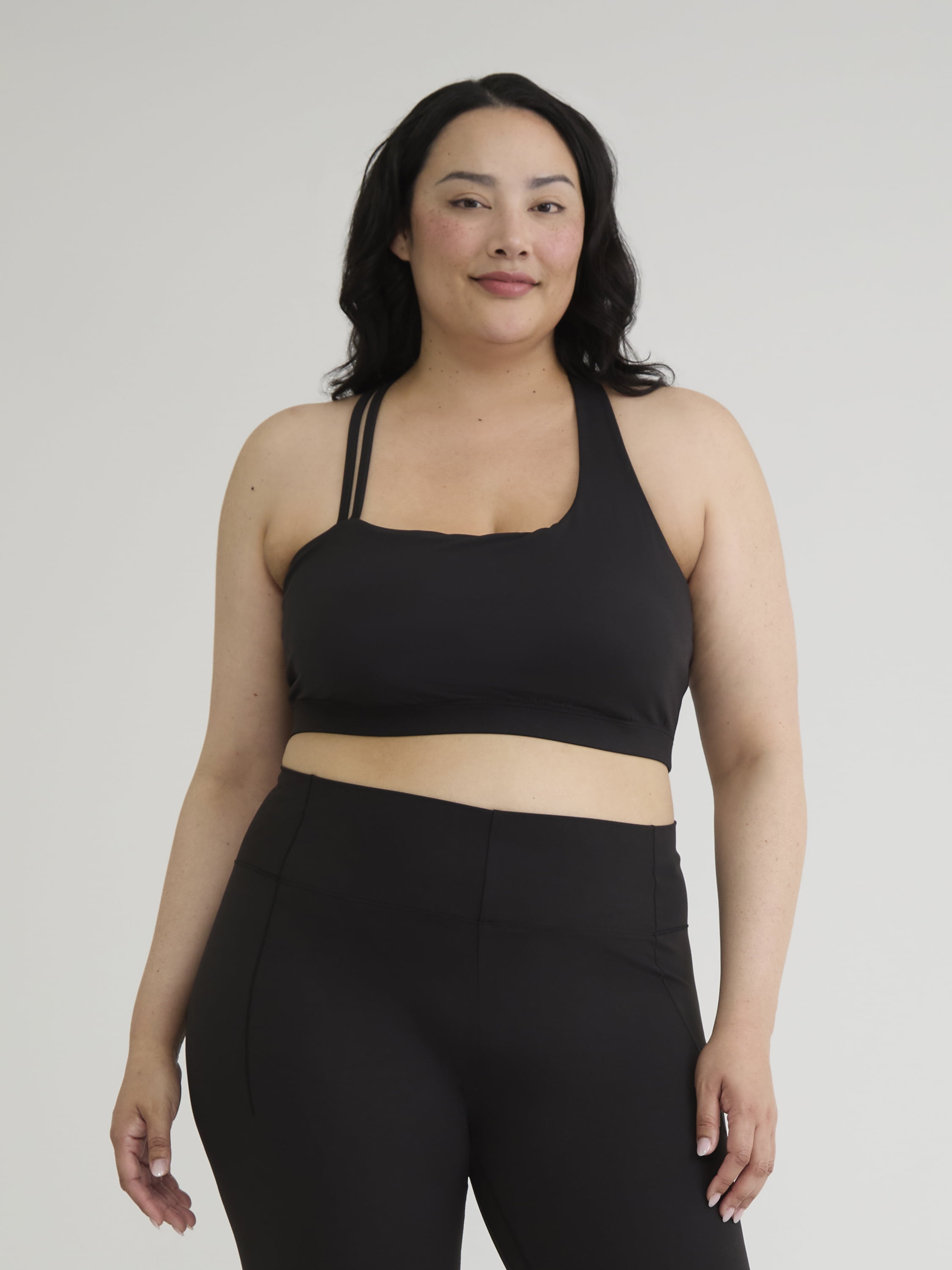 Avia Women's and Women’s Plus SoftSculpt One Shoulder Sports Bra, Sizes ...