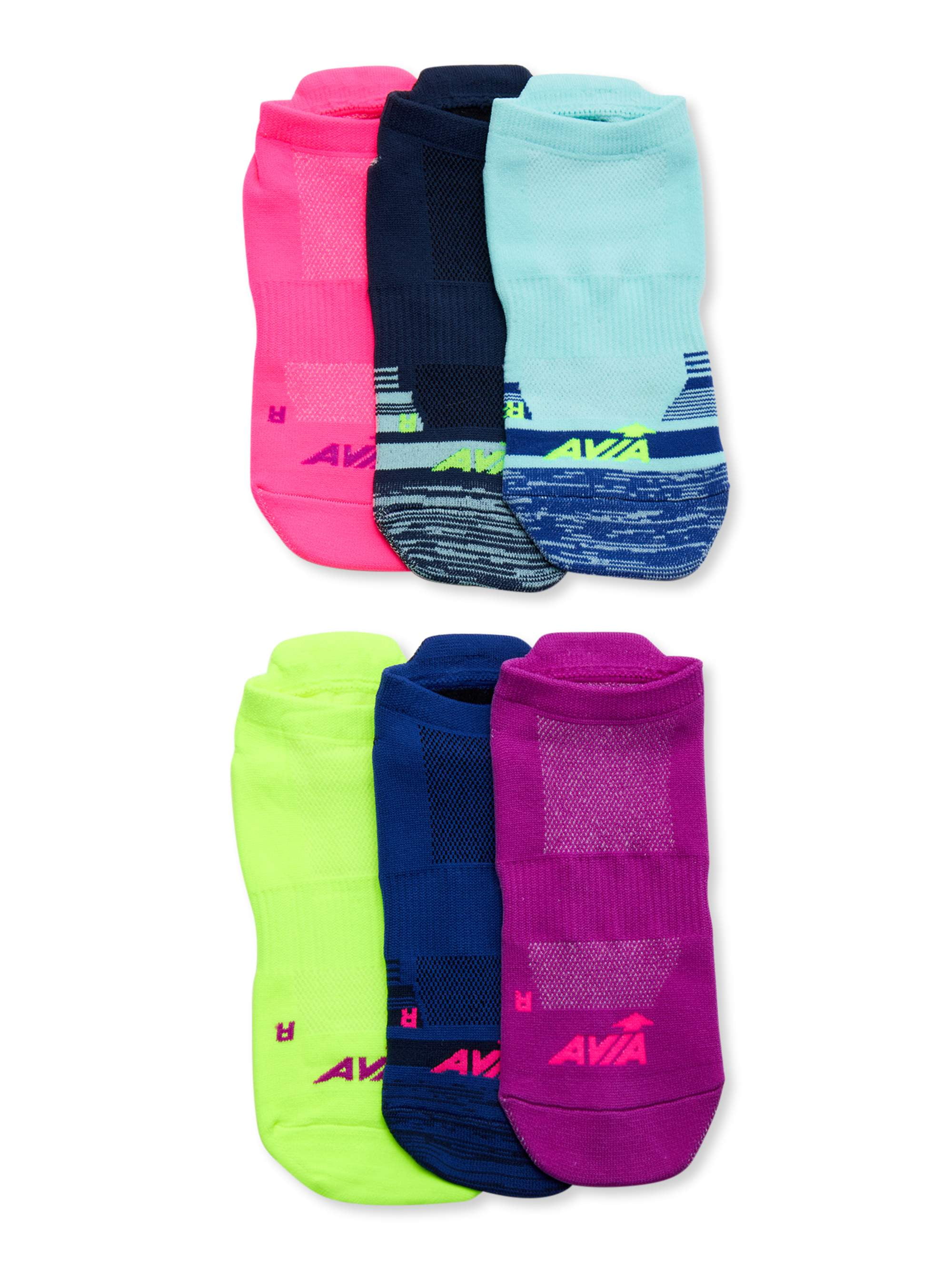 Avia Women's Pro Tech Lightweight Low Cut Socks 6-Pack with Arch ...