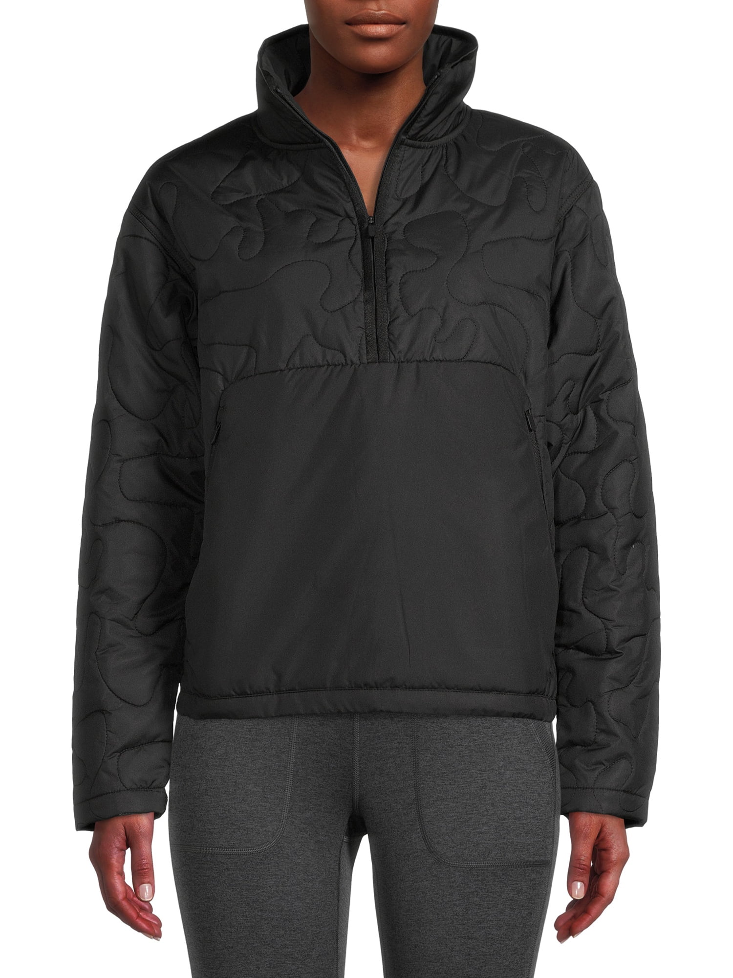 Avia Women's Quilted Mock Neck Quarter Zip Jacket - Walmart.com