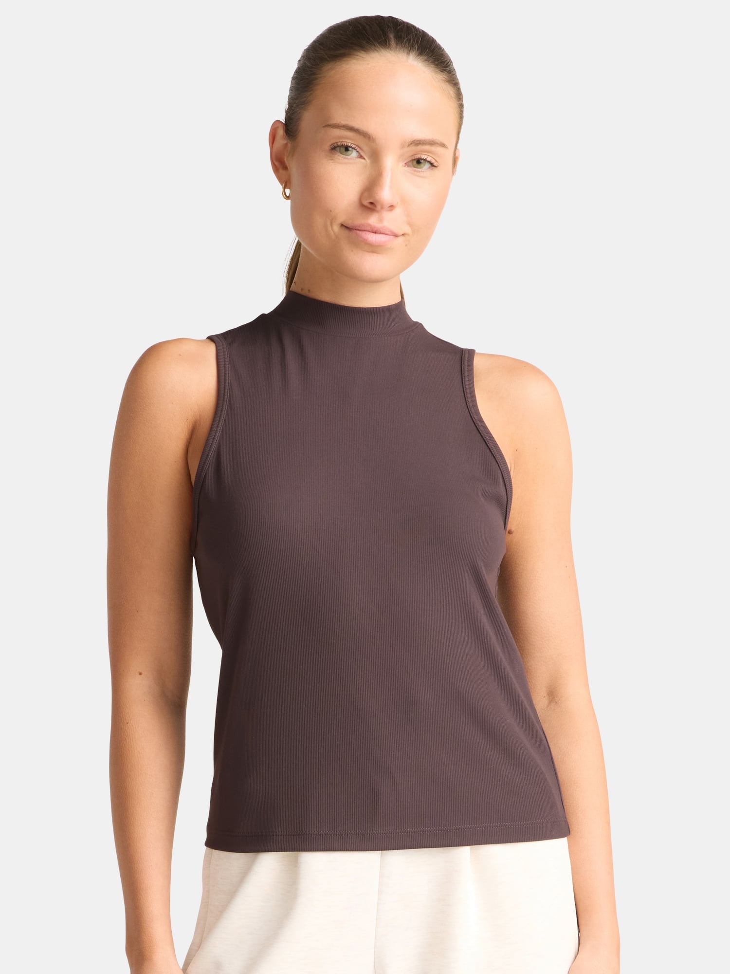 Avia Women's Ribbed Mock Neck Tank Top, Sizes XS-XXXL - Walmart.com