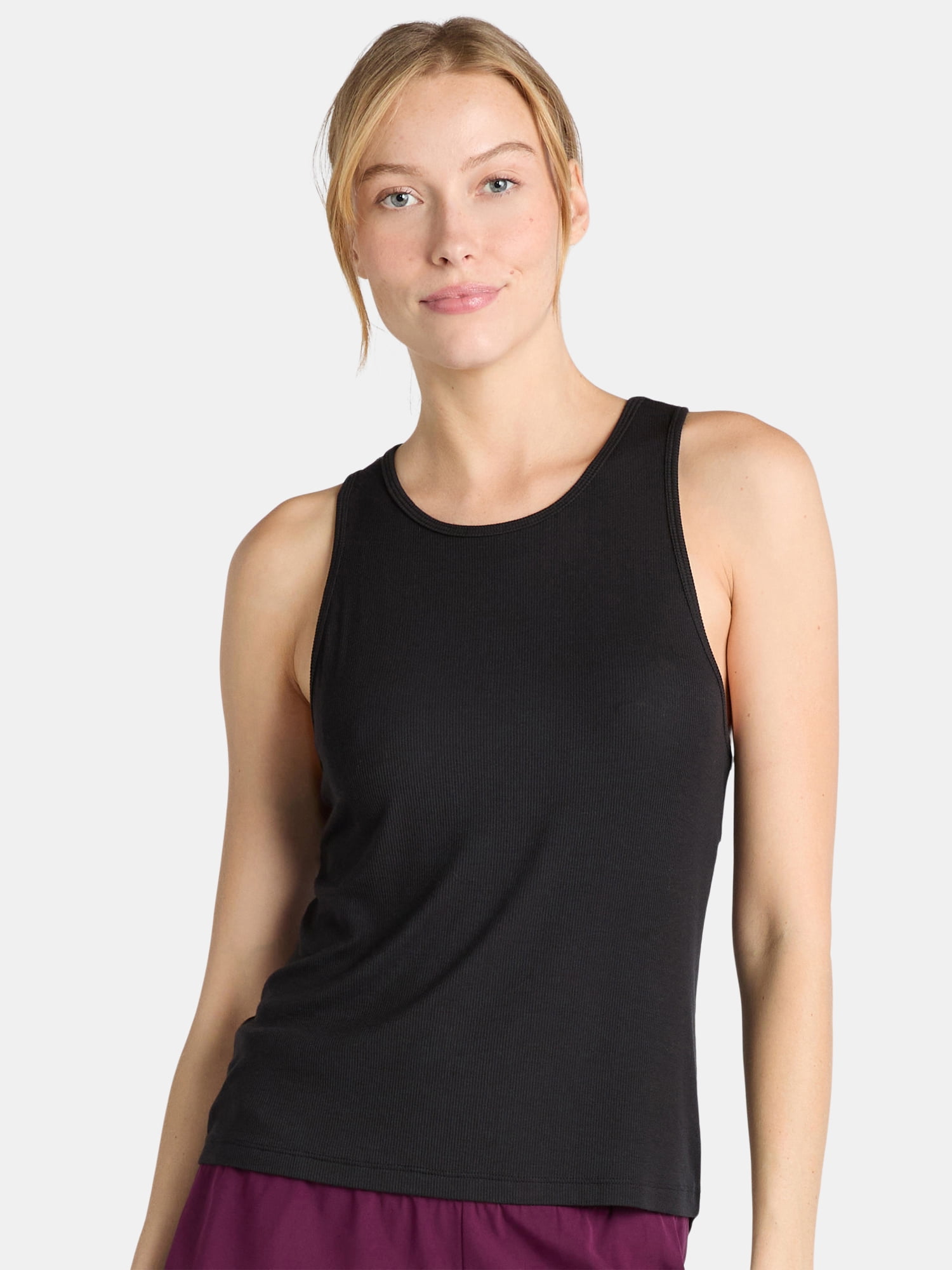 Avia Womens And Womens Plus Ribbed Shirred Back Tank Top Size Xs 4x