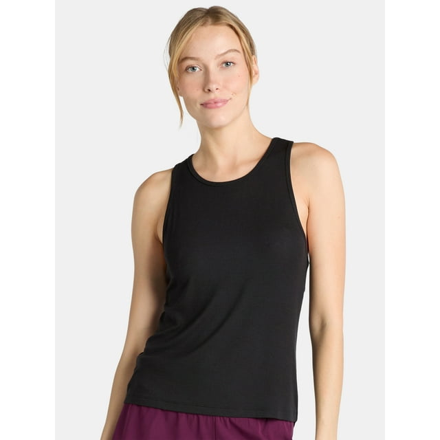Avia Women's and Women's Plus Ribbed Shirred Back Tank Top, Size XS-4X ...