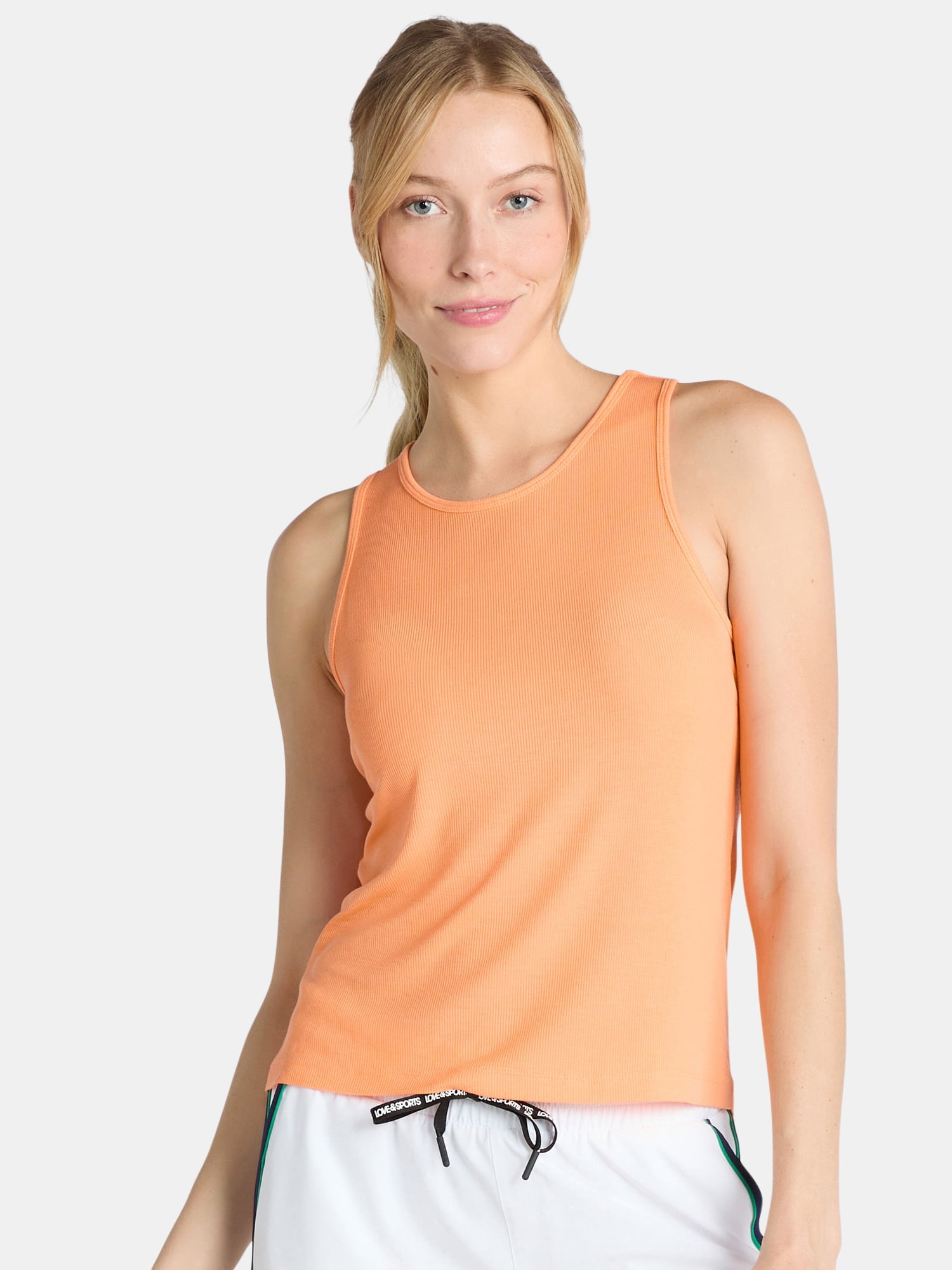 Avia Womens And Womens Plus Ribbed Shirred Back Tank Top Size Xs 4x