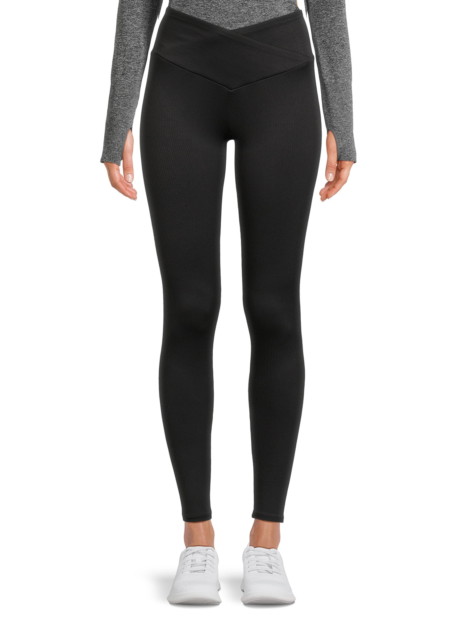 Avia Ribbed Leggings - Crossover Waistband - Walmart.com