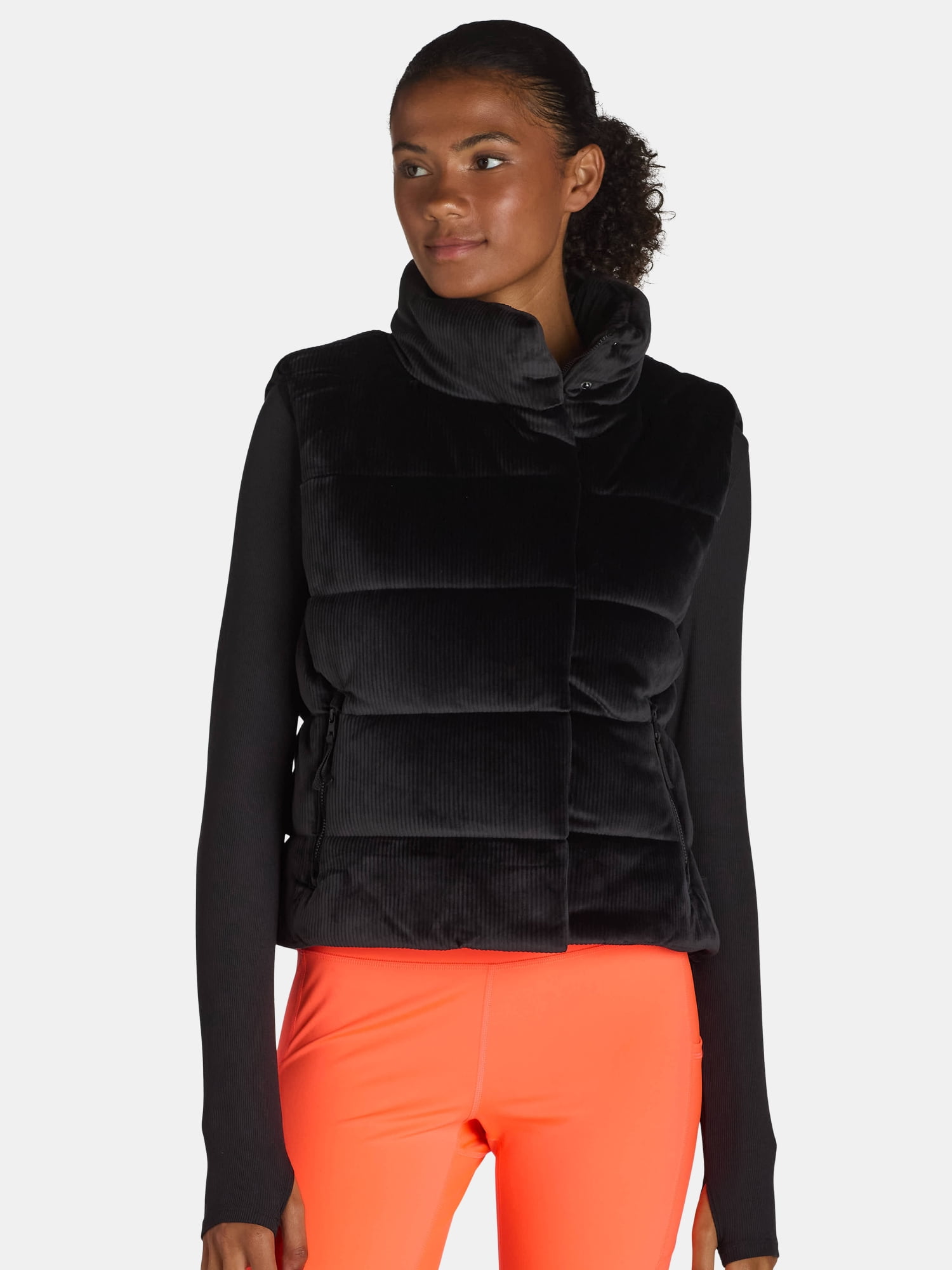Avia Women's Ribbed Velour Puffer Vest, Sizes XS-XXXL - Walmart.com