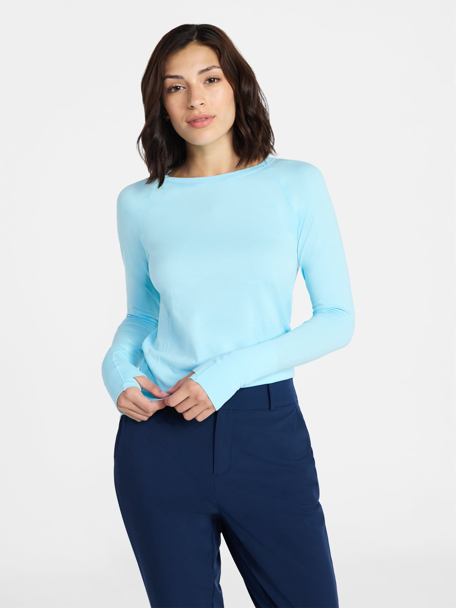 Avia Women's Seamless Tee with Long Sleeves, Sizes XS-XXXL - Walmart.com