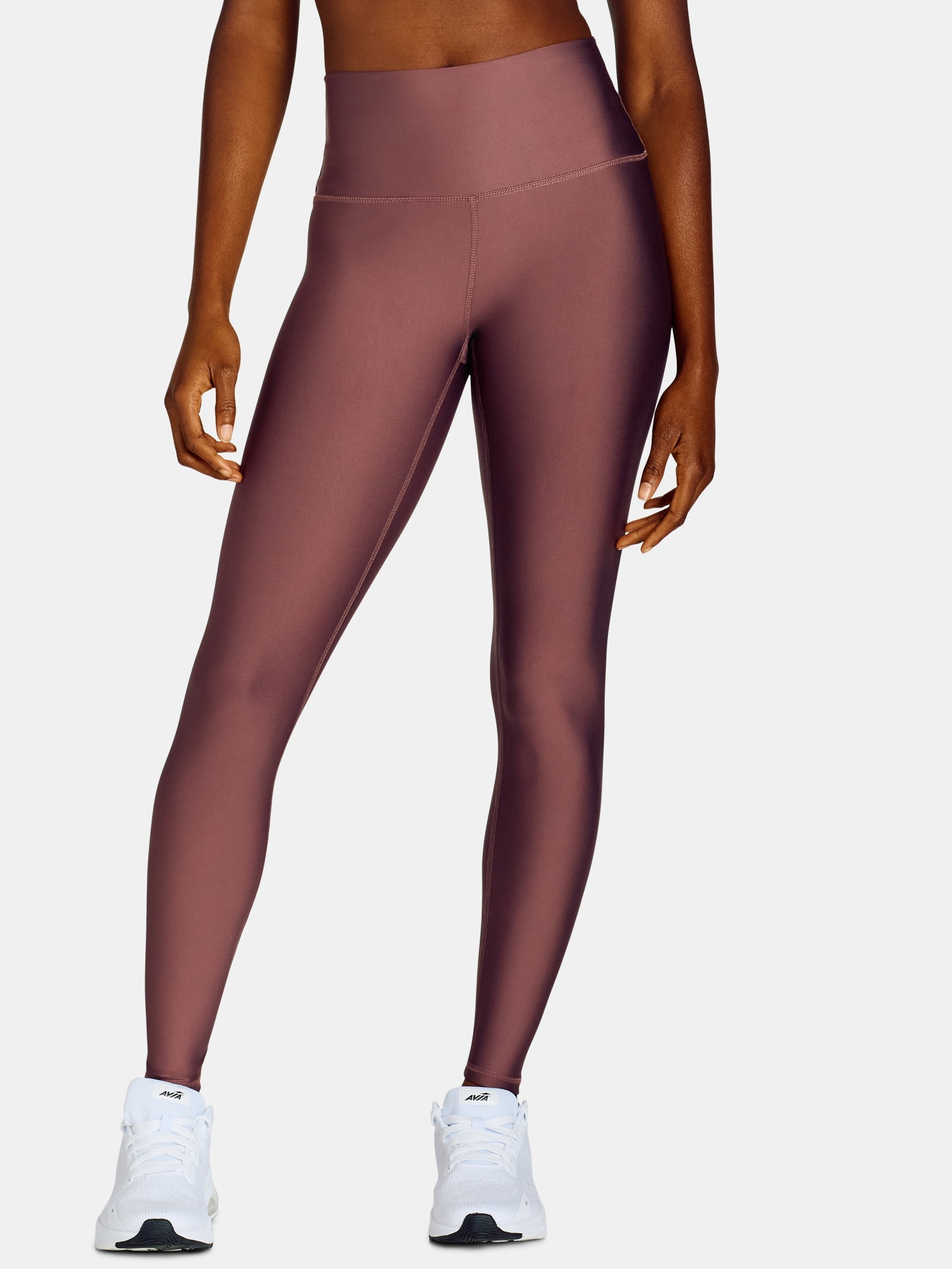 Avia Women's Shine 7/8 Leggings, XS-XXXL, Shiny Stretch Compression ...