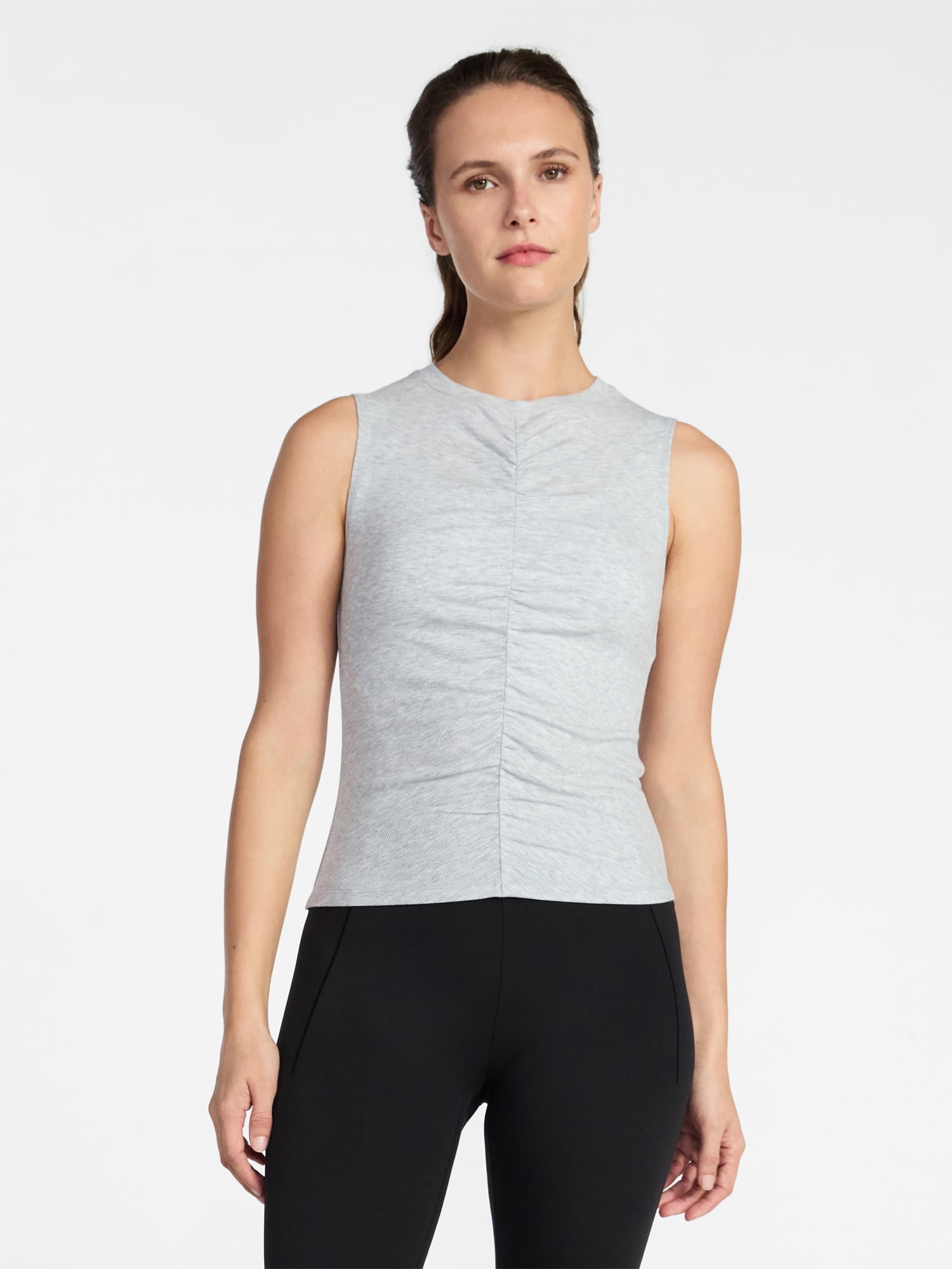 Avia Women's Shirred Ribbed Cinch Ballet Tank, Sizes XS-XXXL - Walmart.com