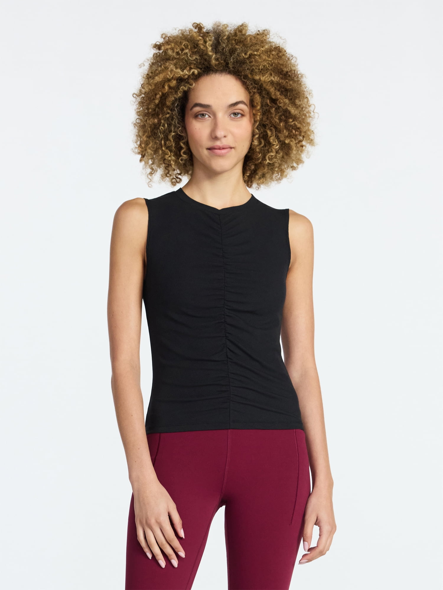Avia Women's Shirred Ribbed Cinch Ballet Tank, Sizes XS-XXXL - Walmart.com