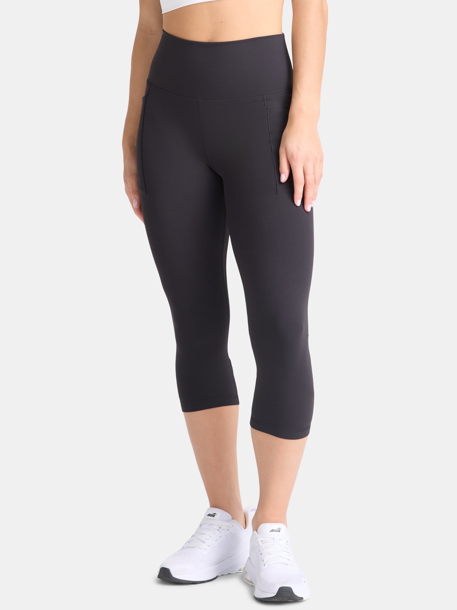 Avia Women's and Women's Plus SoftSculpt High Rise Capri Leggings with ...