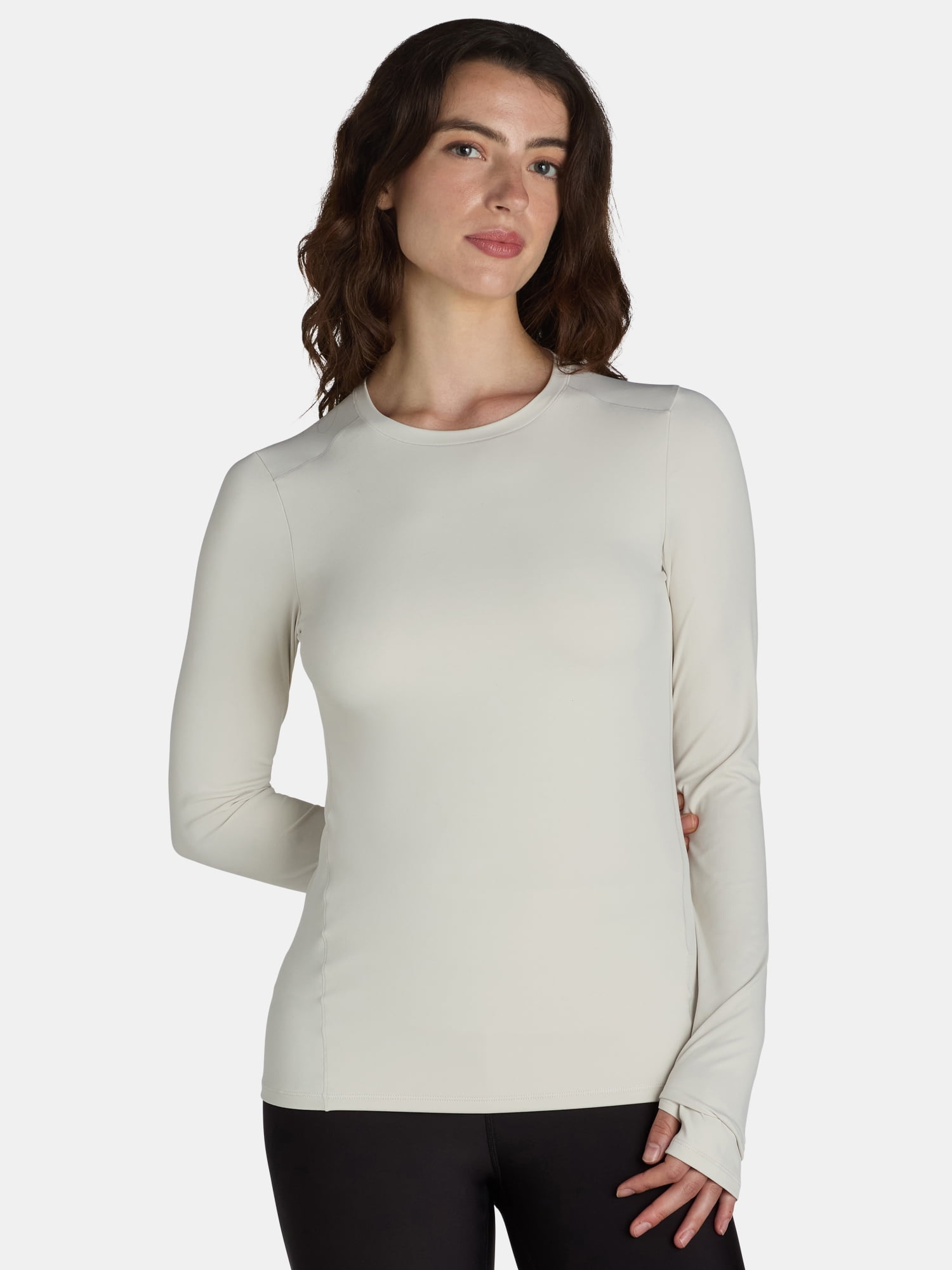 Avia Women's SoftSculpt Crewneck Tee with Long Sleeves, Sizes XS-XXXL ...